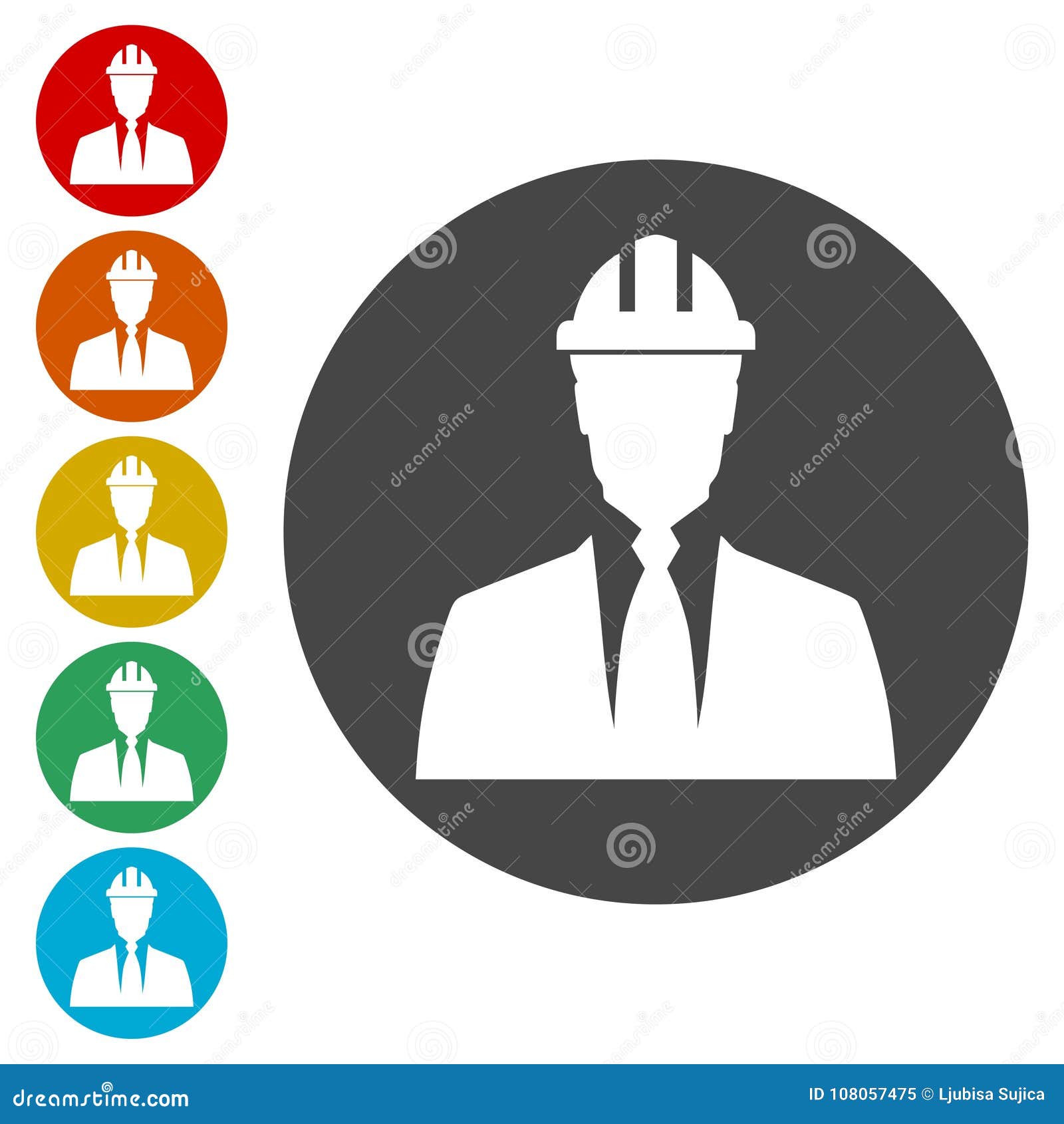 Contractor Icon, Workers Icon Stock Vector - Illustration of ...