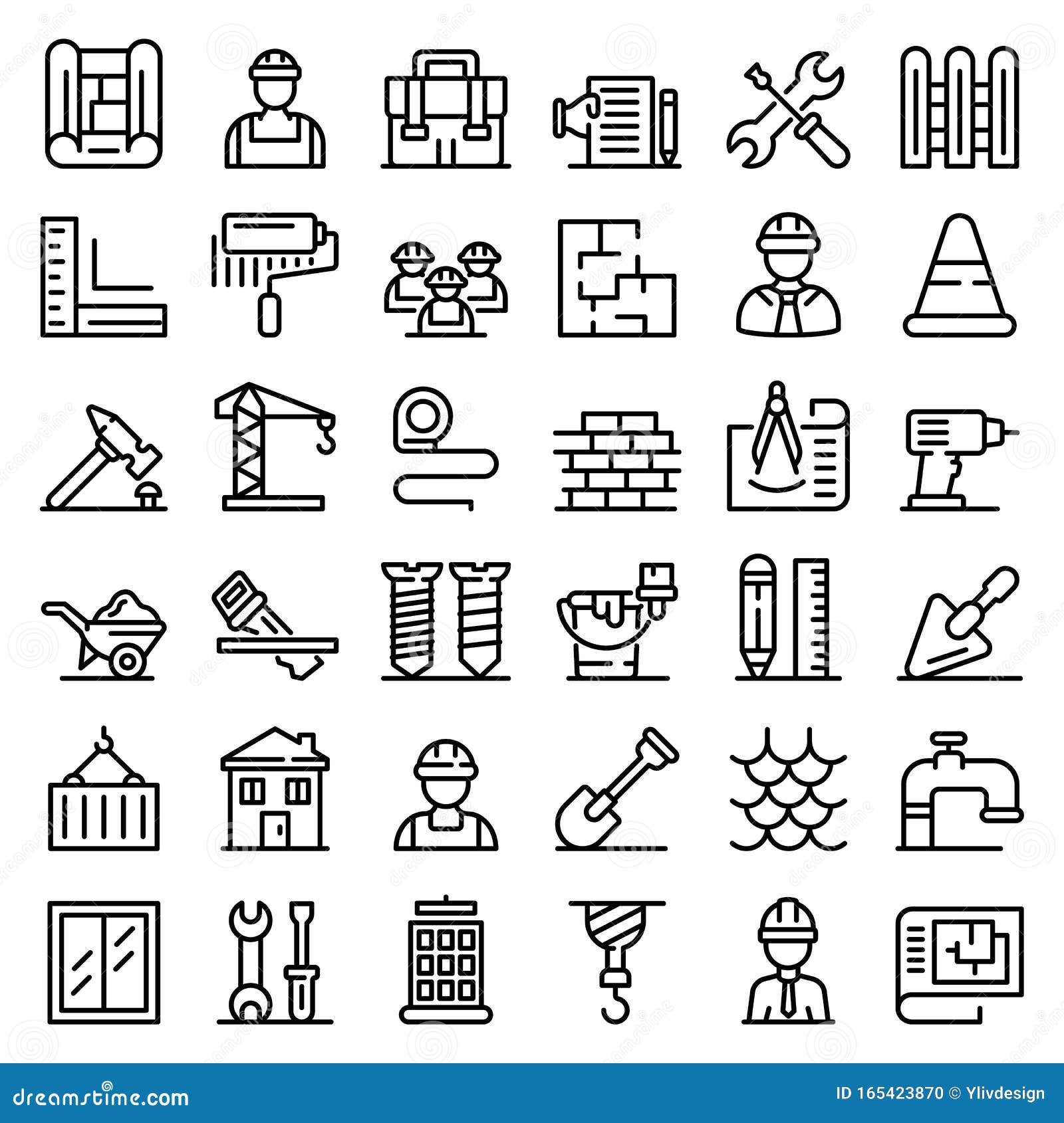 Contractor Icons Set, Outline Style Stock Vector - Illustration of ... Contractor Icons Set, Outline Style Stock Vector - Illustration of ...