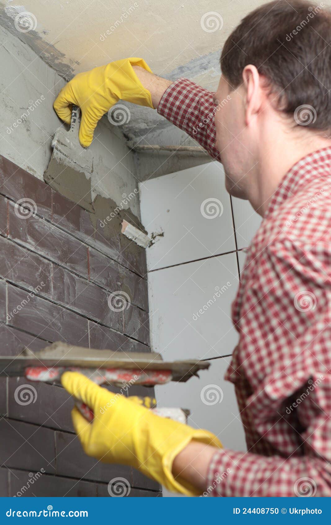 Contractor Installing Tiles Stock Photo - Image of tile, person: 24408750