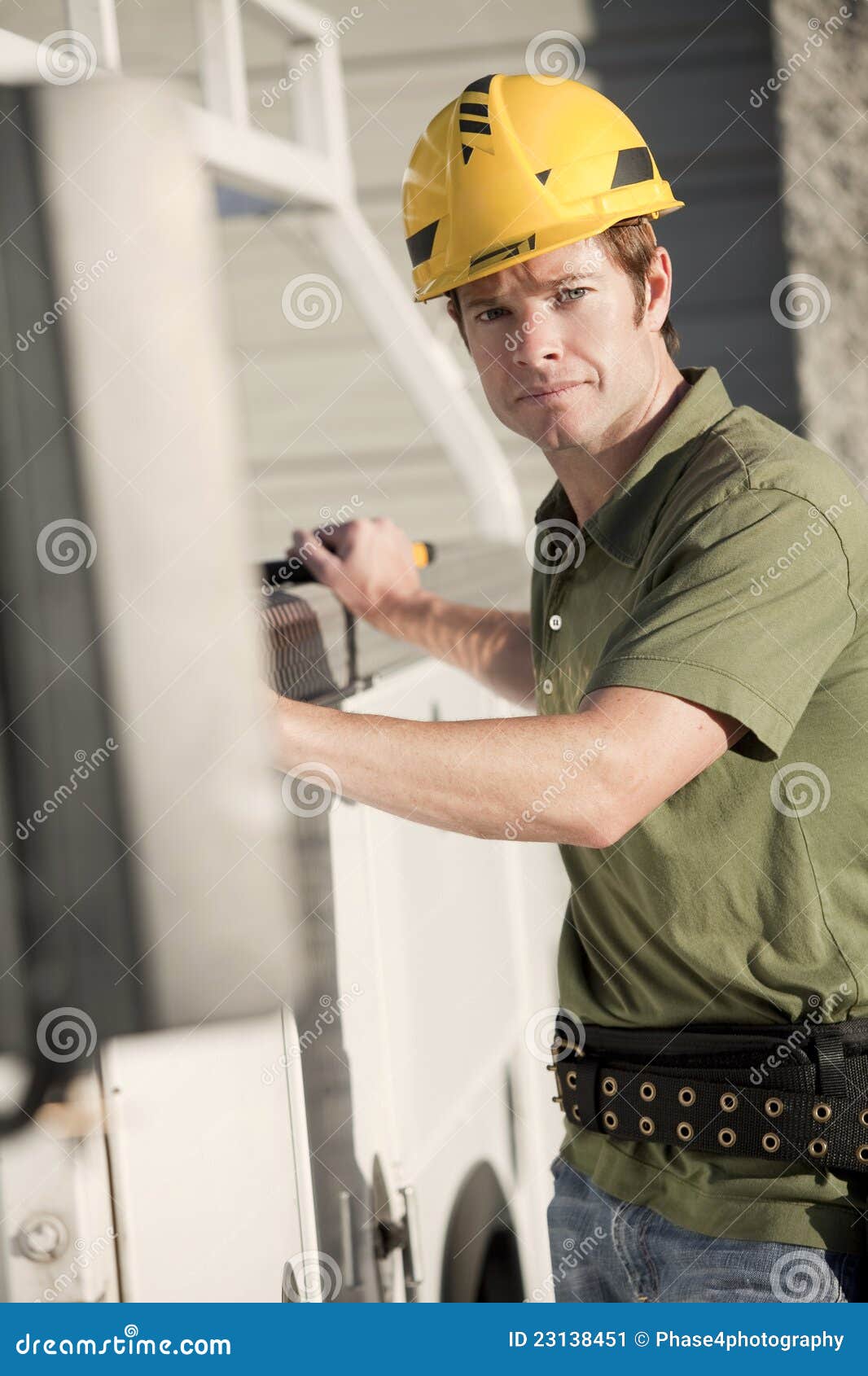 Contractor at jobsite stock image. Image of handsome - 23138451