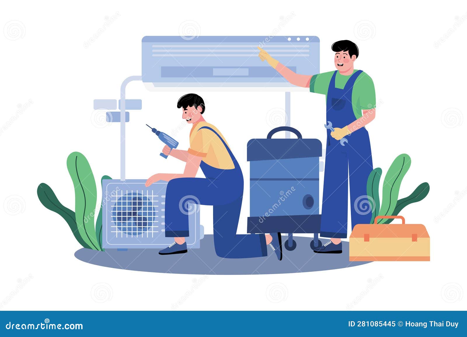 HVAC Contractor Isolated Cartoon Vector Illustrations. | CartoonDealer ...