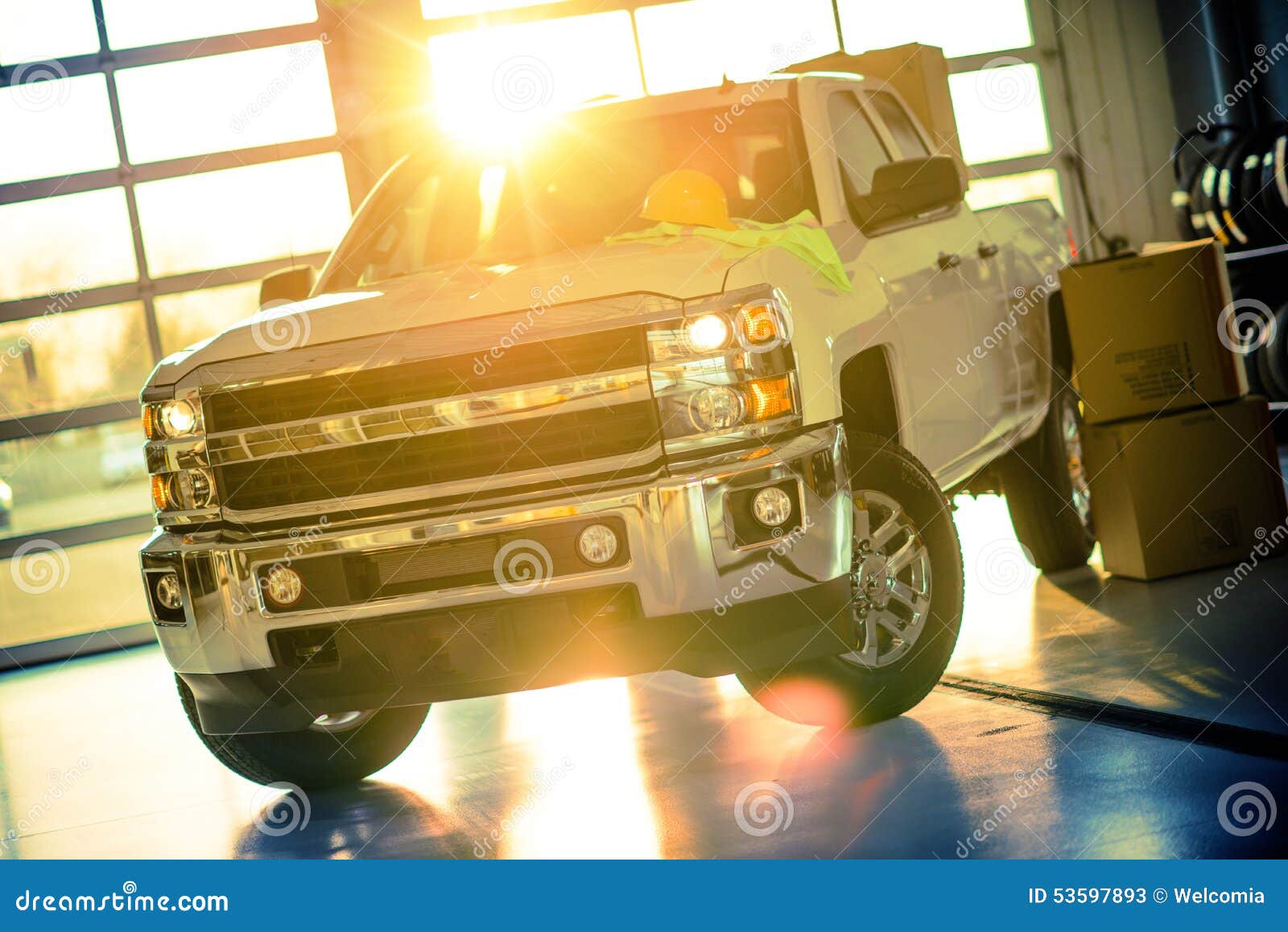 Contractor Pickup Truck stock image. Image of constructor - 53597893