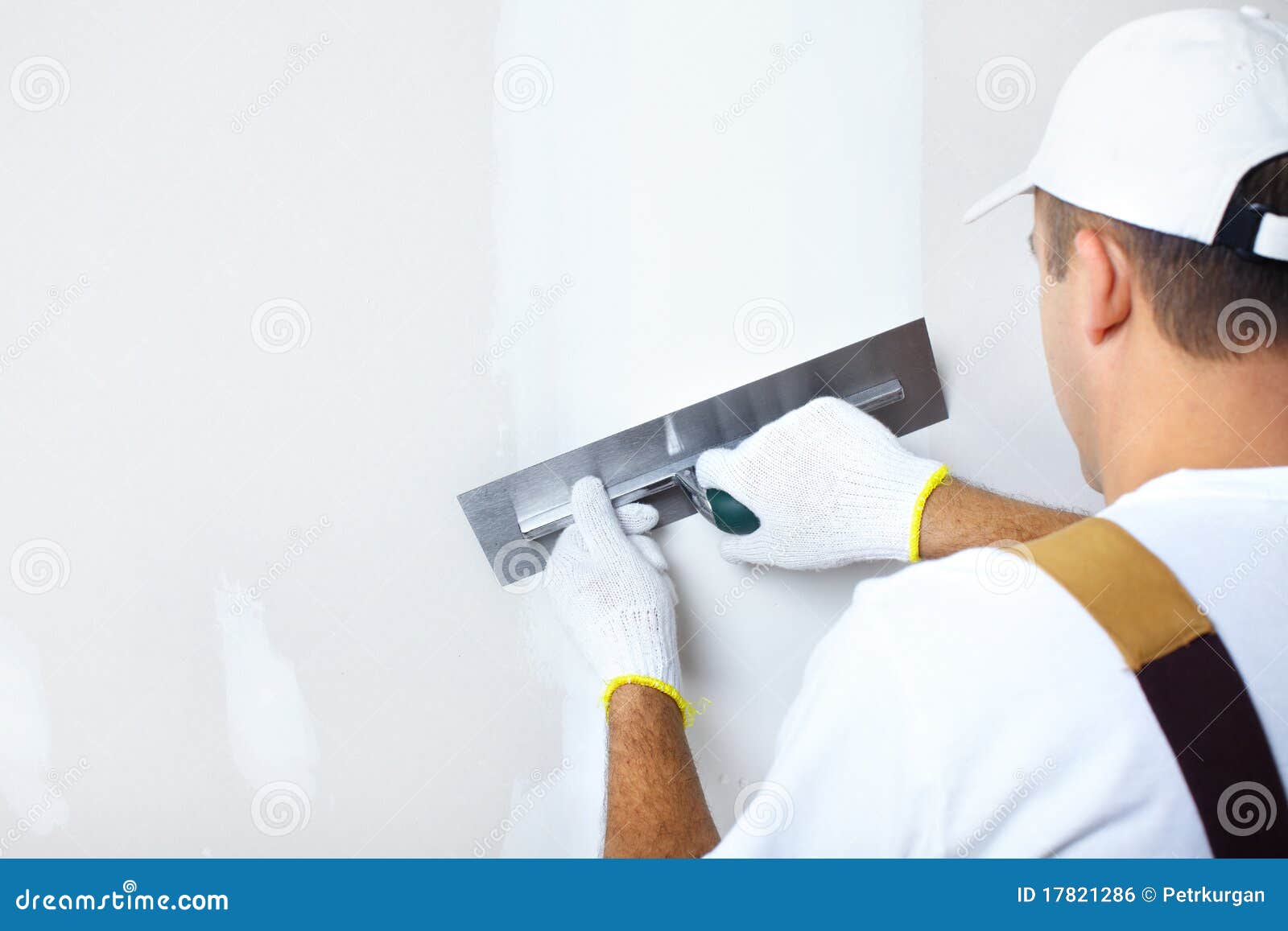 Contractor plasterer stock photo. Image of plaster, constructor - 17821286