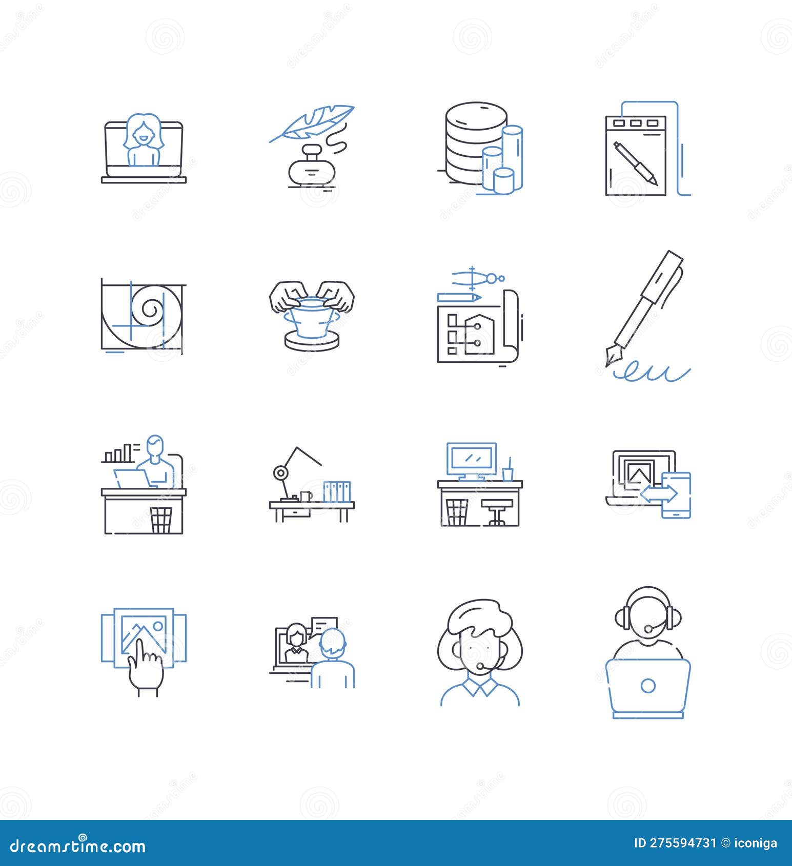 Contractor Self-starter Line Icons Collection. Resourceful, Ambitious ... Contractor Self-starter Line Icons Collection. Resourceful, Ambitious ...