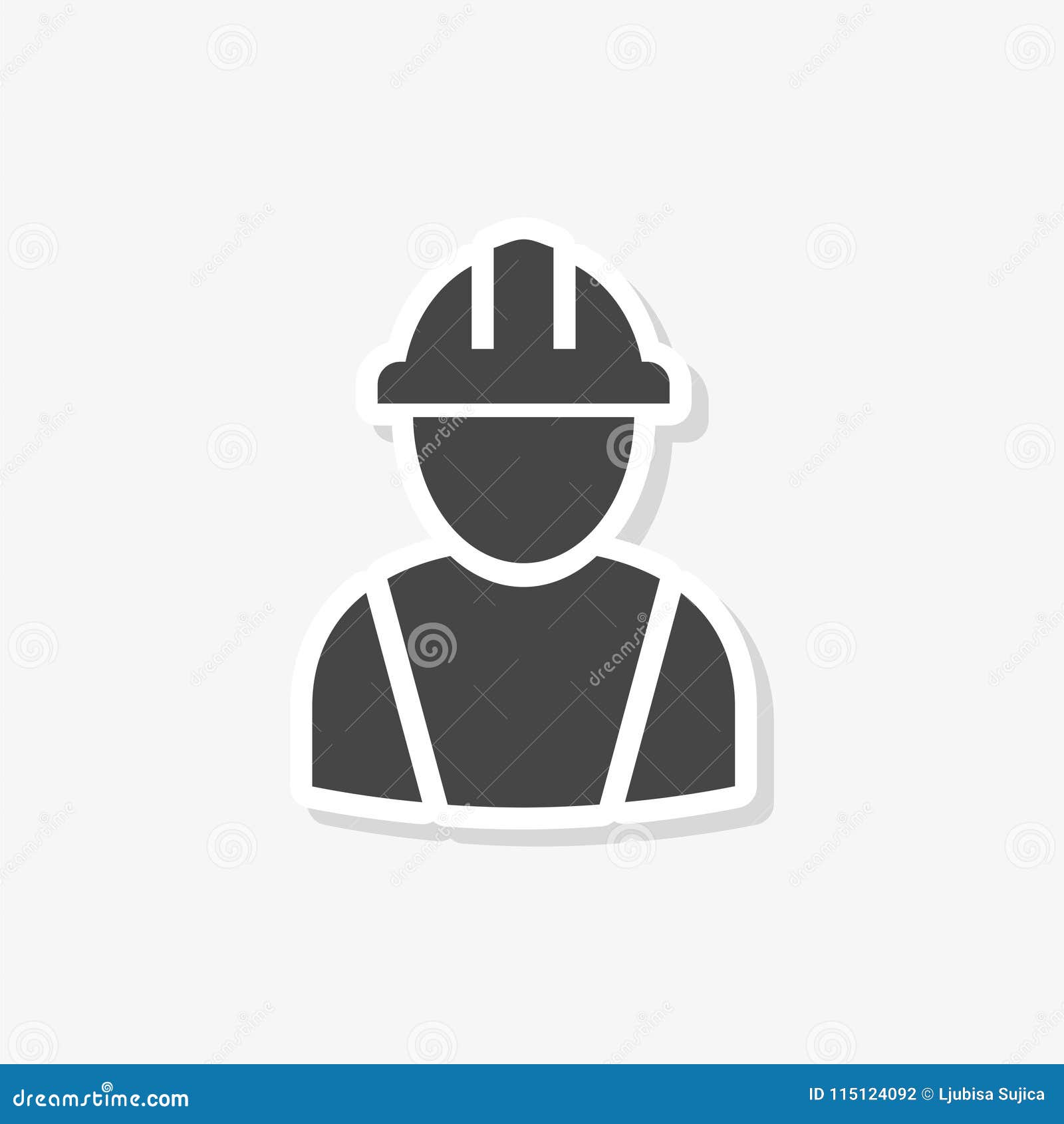 Contractor Sticker, Workers Icon, Simple Icon Stock Vector ...