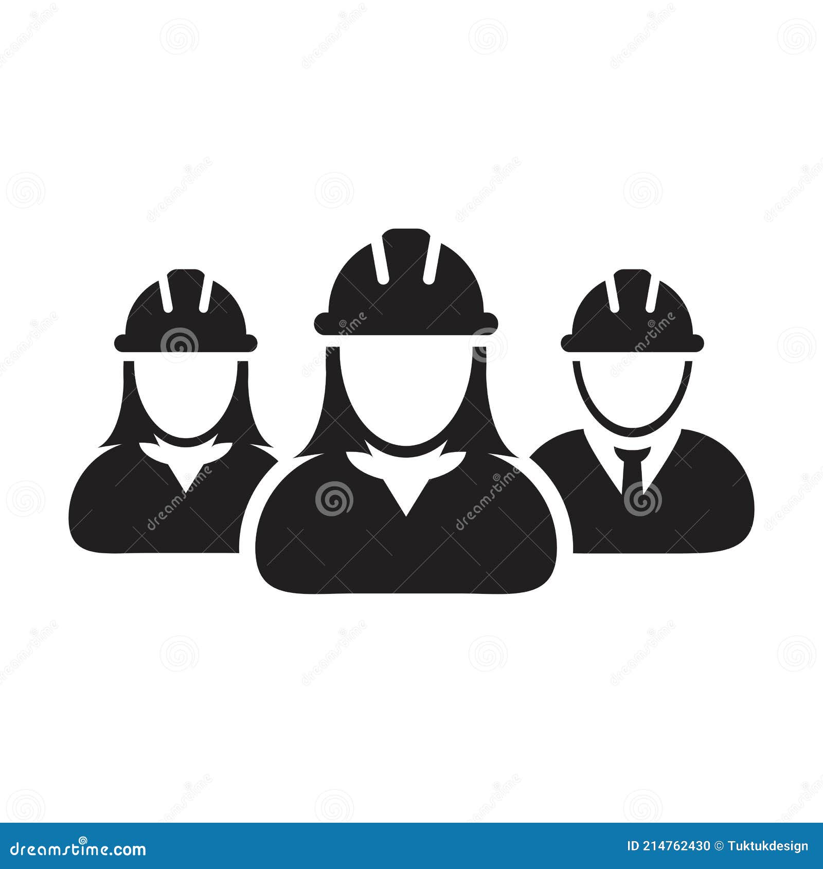 Contractor Worker Icon Vector Group of Construction Builder People ...