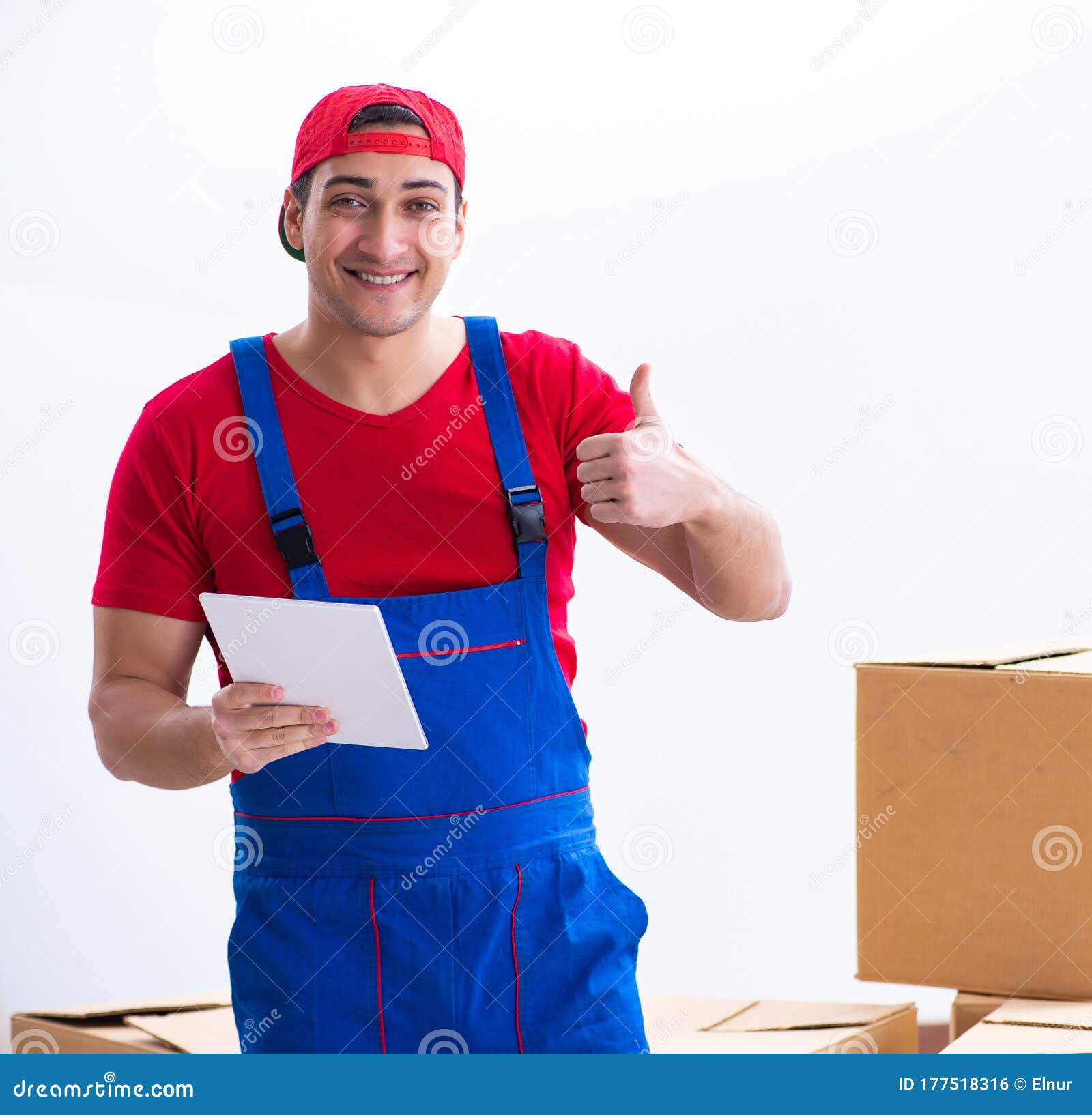 Contractor Worker Moving Boxes during Office Move Stock Photo - Image ...