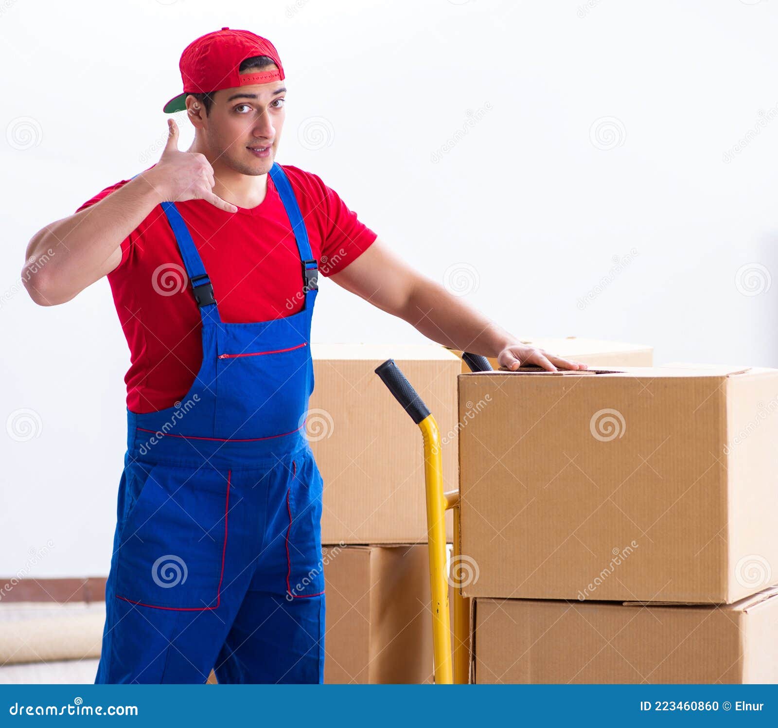 Contractor Worker Moving Boxes during Office Move Stock Photo - Image ...