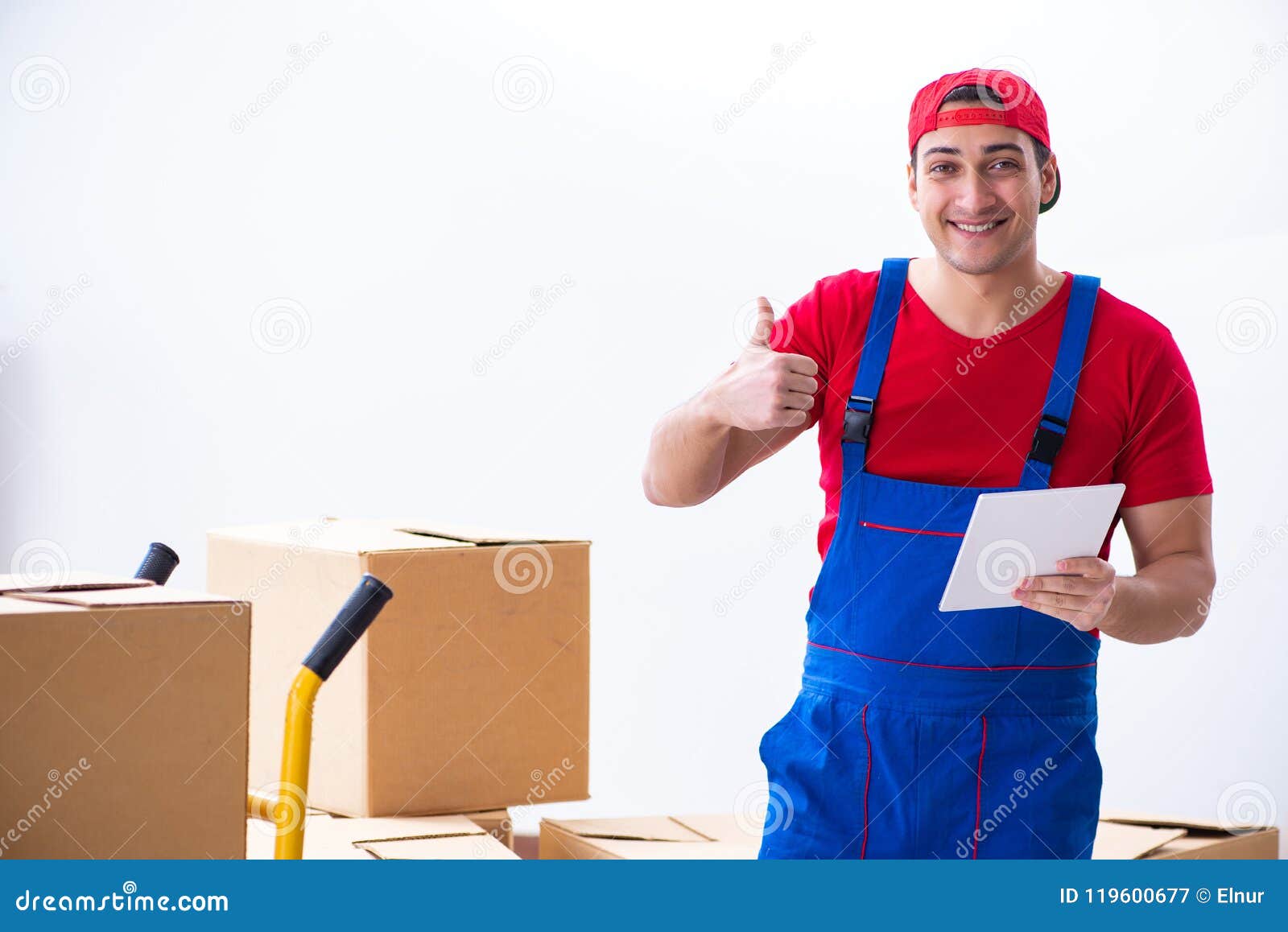 The Contractor Worker Moving Boxes during Office Move Stock Image ...
