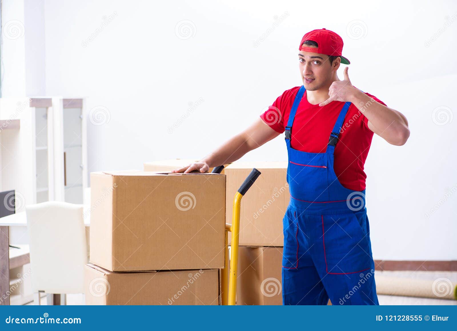 The Contractor Worker Moving Boxes during Office Move Stock Image ...