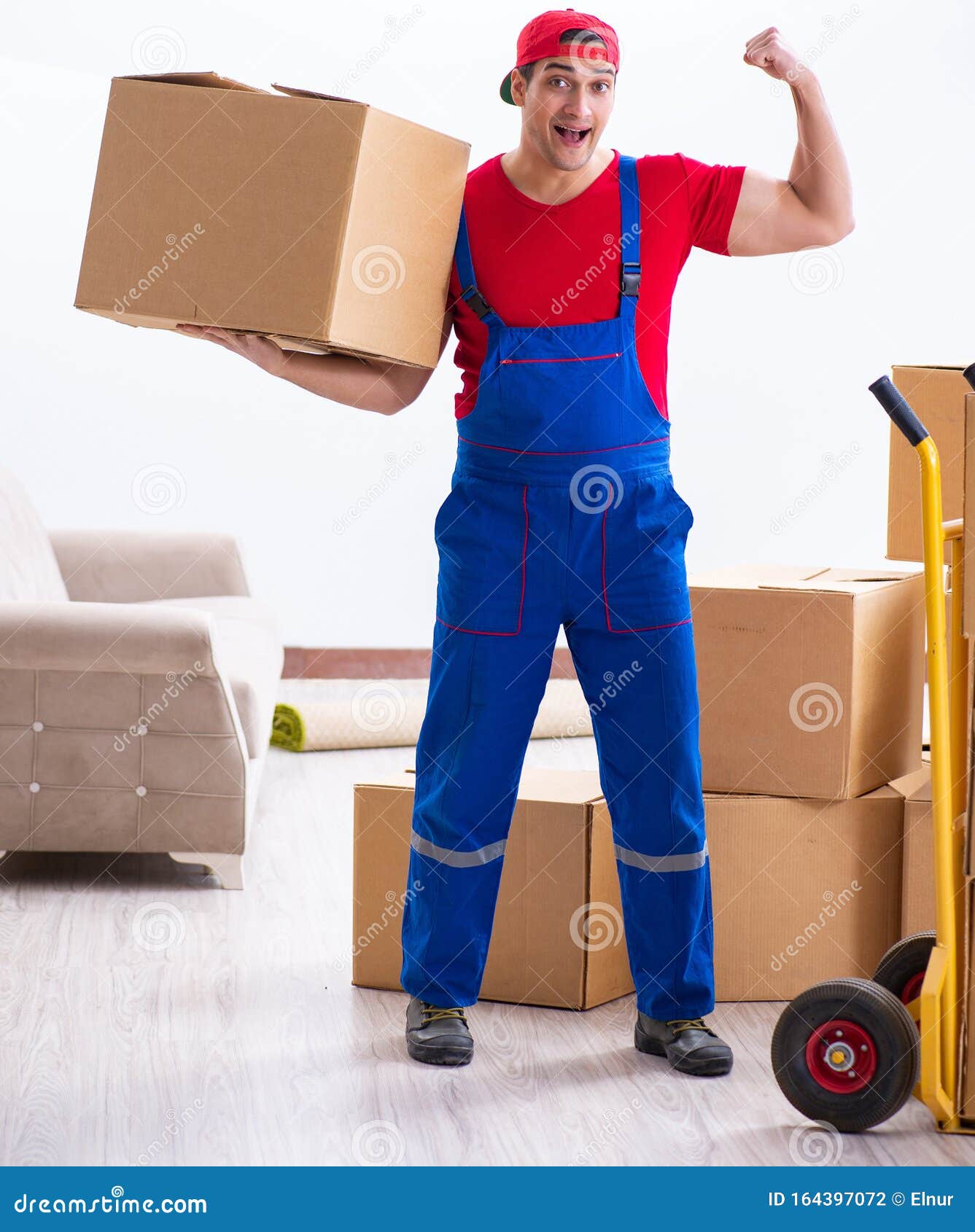 Contractor Worker Moving Boxes during Office Move Stock Photo - Image ...