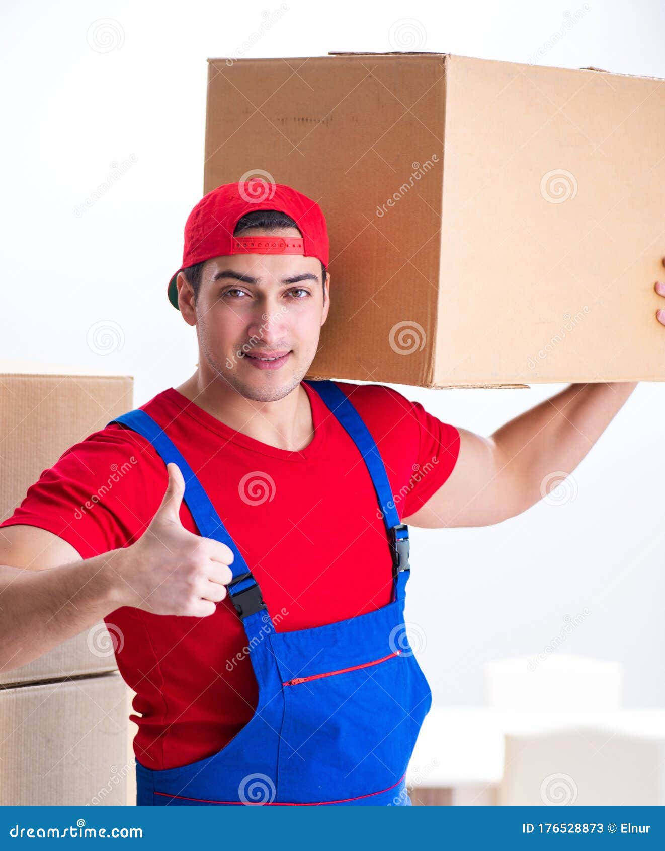 Contractor Worker Moving Boxes during Office Move Stock Image - Image ...