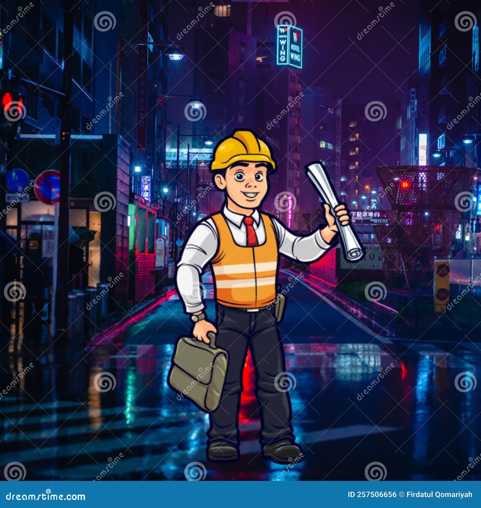 Contractor worker vector stock vector. Illustration of poster - 257506656