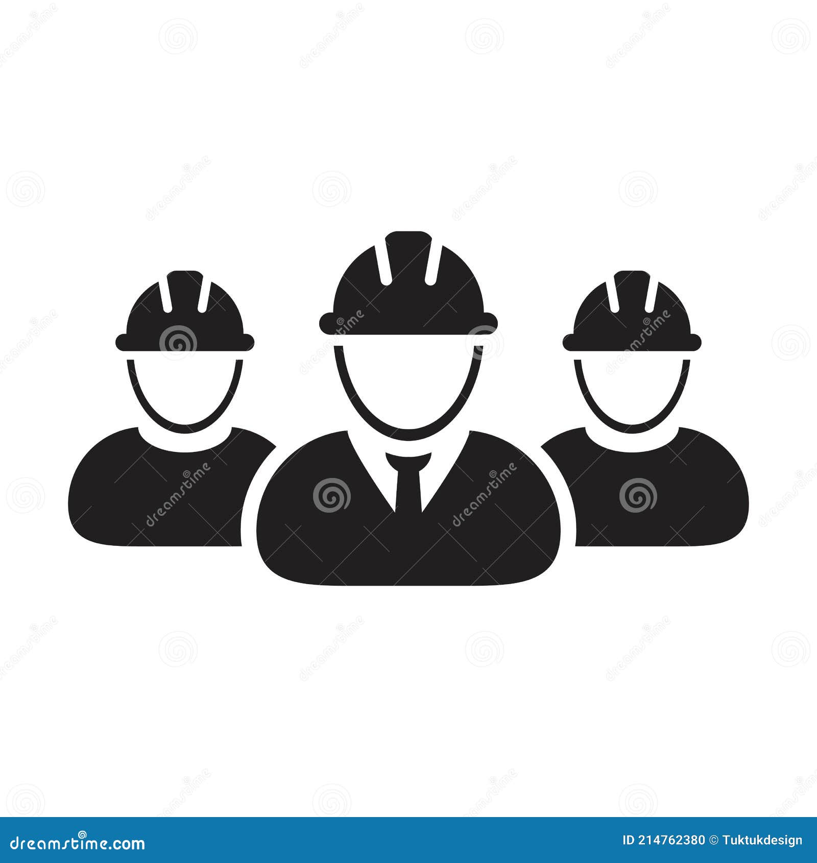 Contractor Workers Icon Vector Group of Construction Worker People ...
