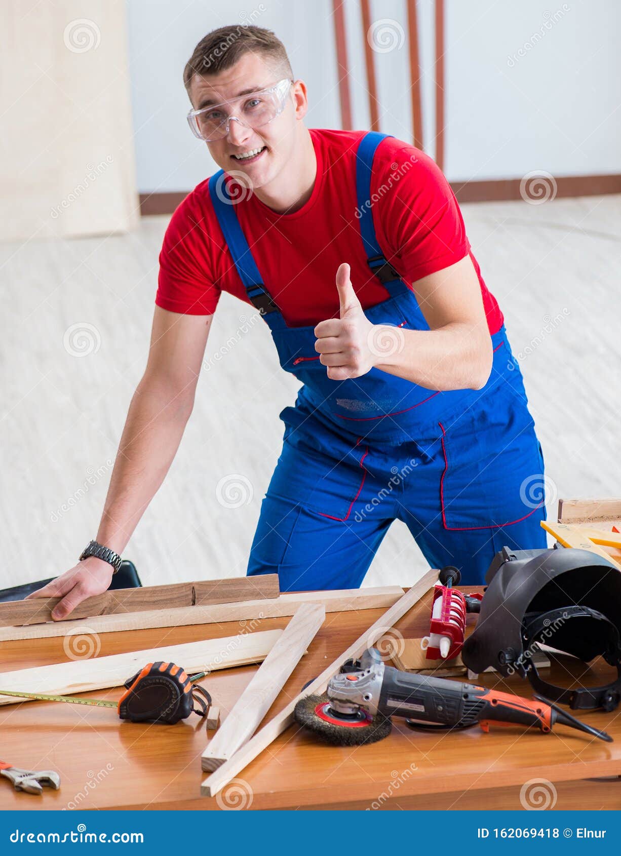 Contractor Working in the Workshop Stock Photo - Image of industry ...