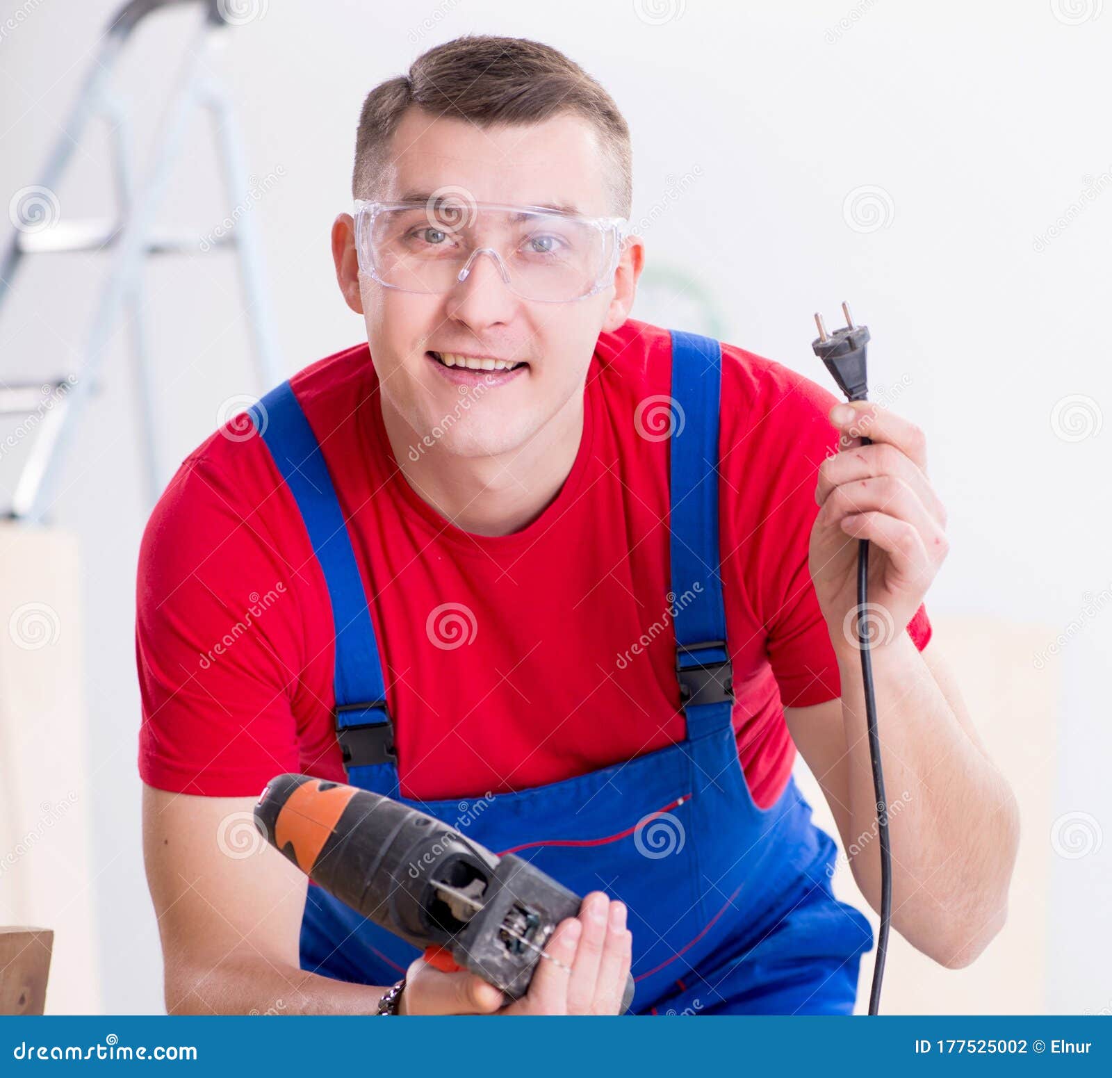 Contractor Working in the Workshop Stock Photo - Image of house, plank ...