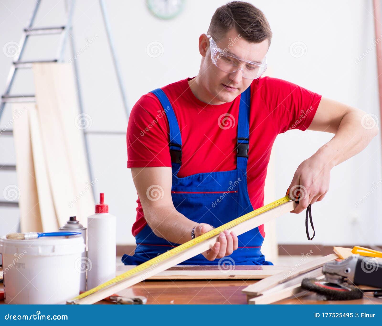 Contractor Working in the Workshop Stock Image - Image of mechanic ...