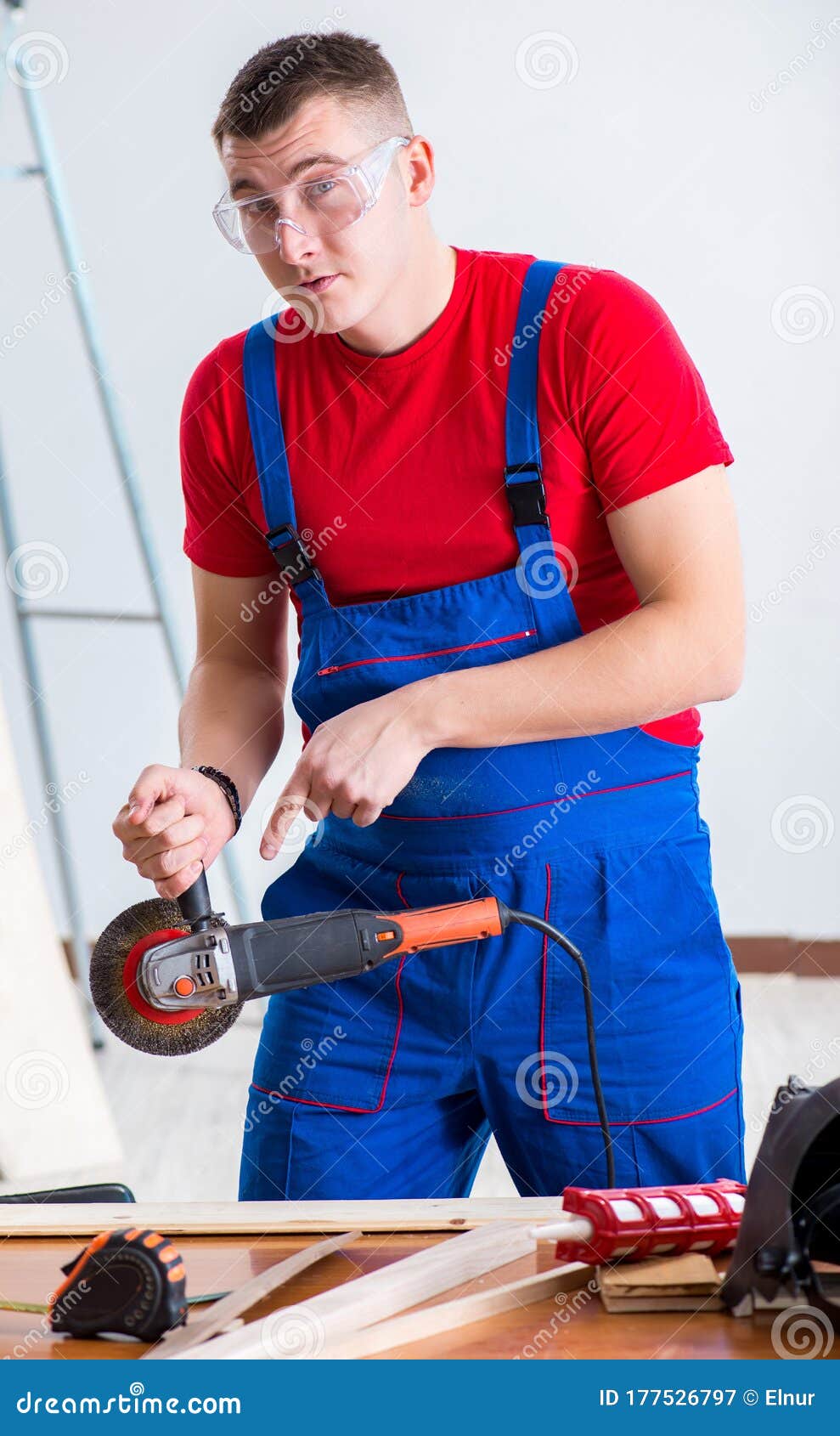 Contractor Working in the Workshop Stock Image - Image of carpentry ...