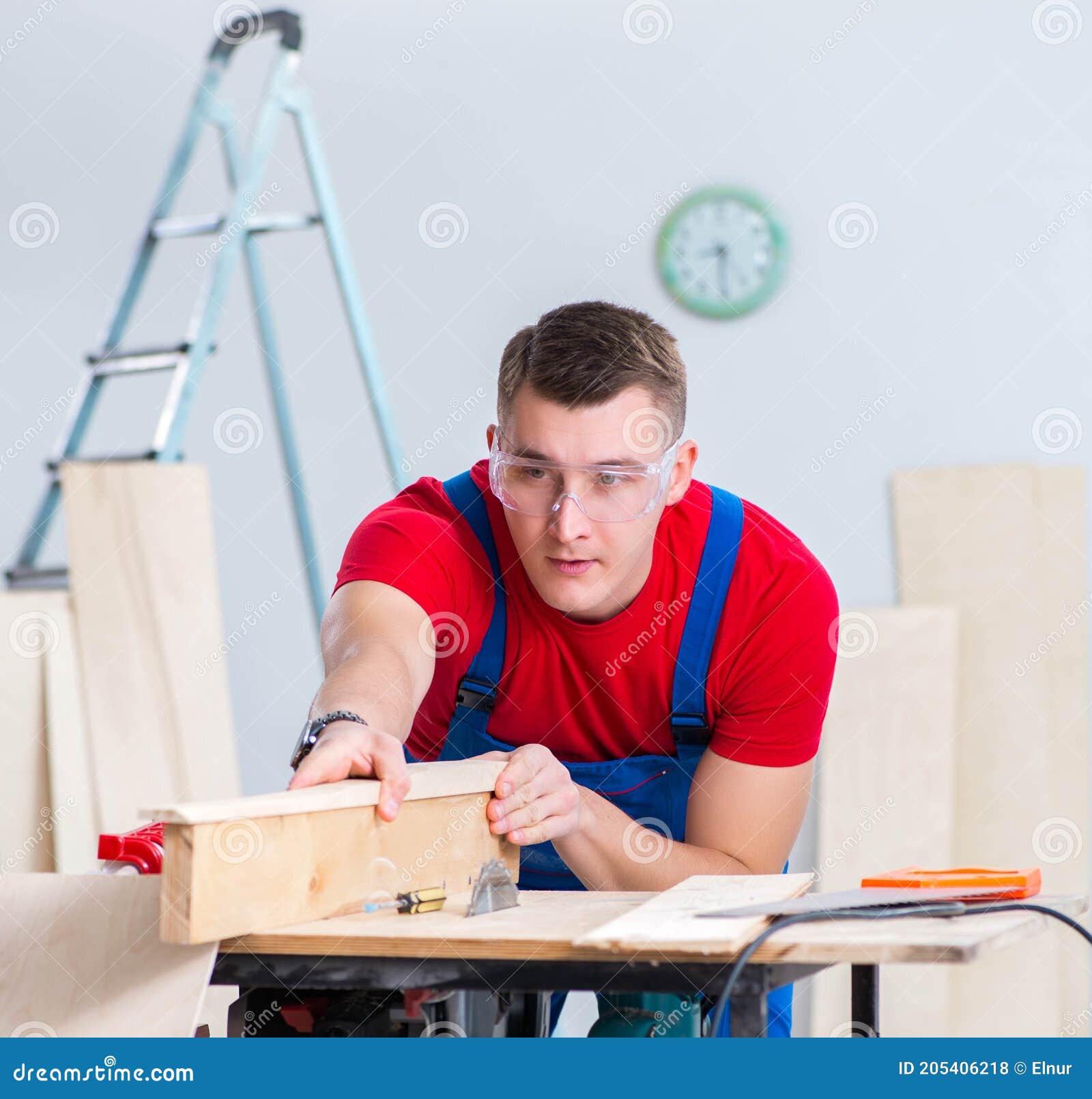 Contractor Working in the Workshop Stock Photo - Image of repairing ...
