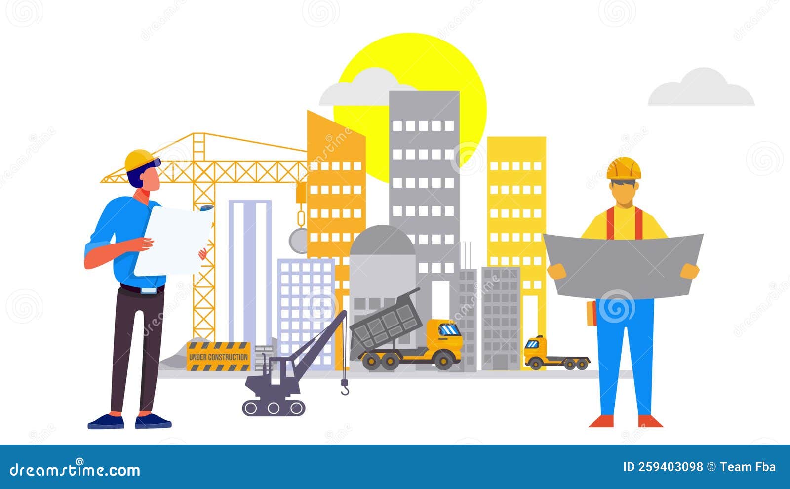 Contractors Checking the Construction Site Animation Stock Footage ...