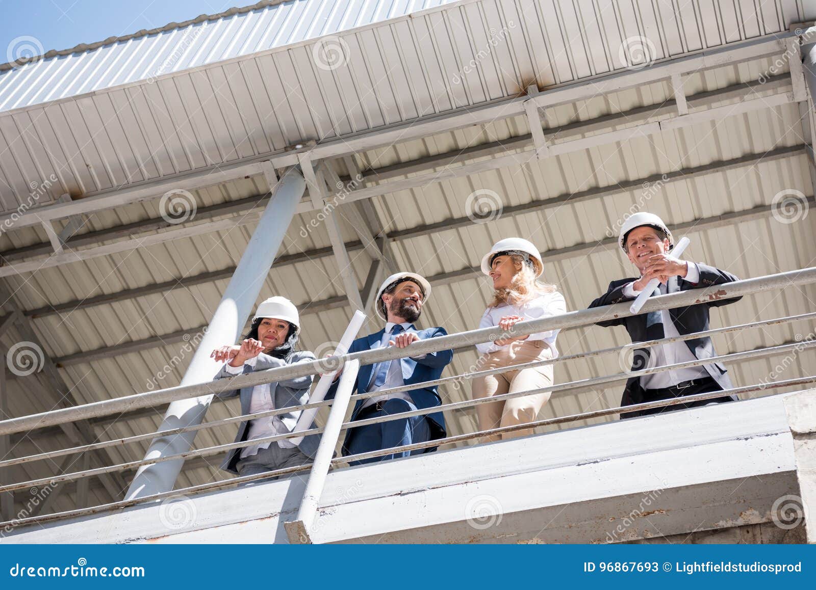 Contractors in Formal Wear Talking at Construction Site Stock Image ...