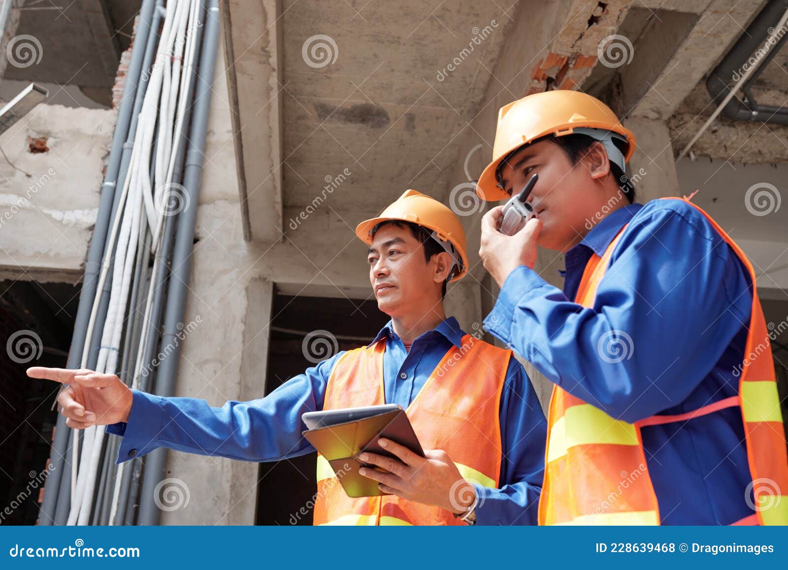 Contractors with Tablet Computer Stock Photo - Image of cooperation ...