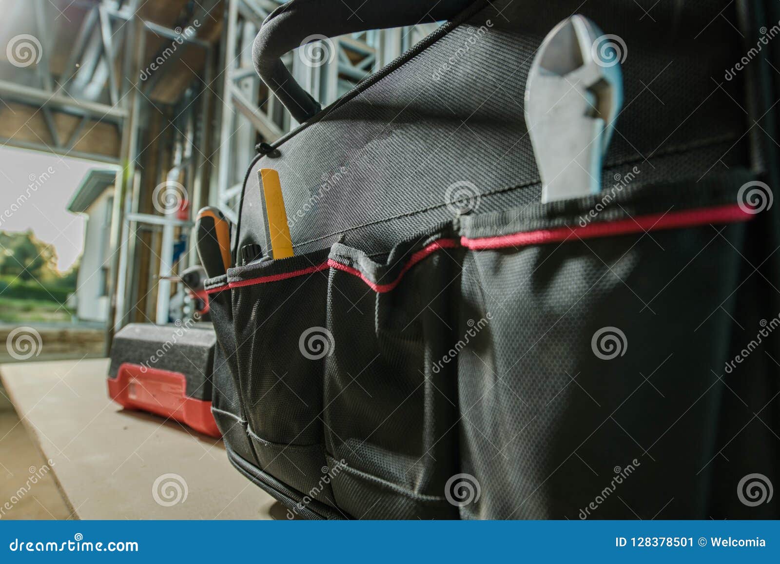 Contractors Tools Bag stock image. Image of horizontal - 128378501