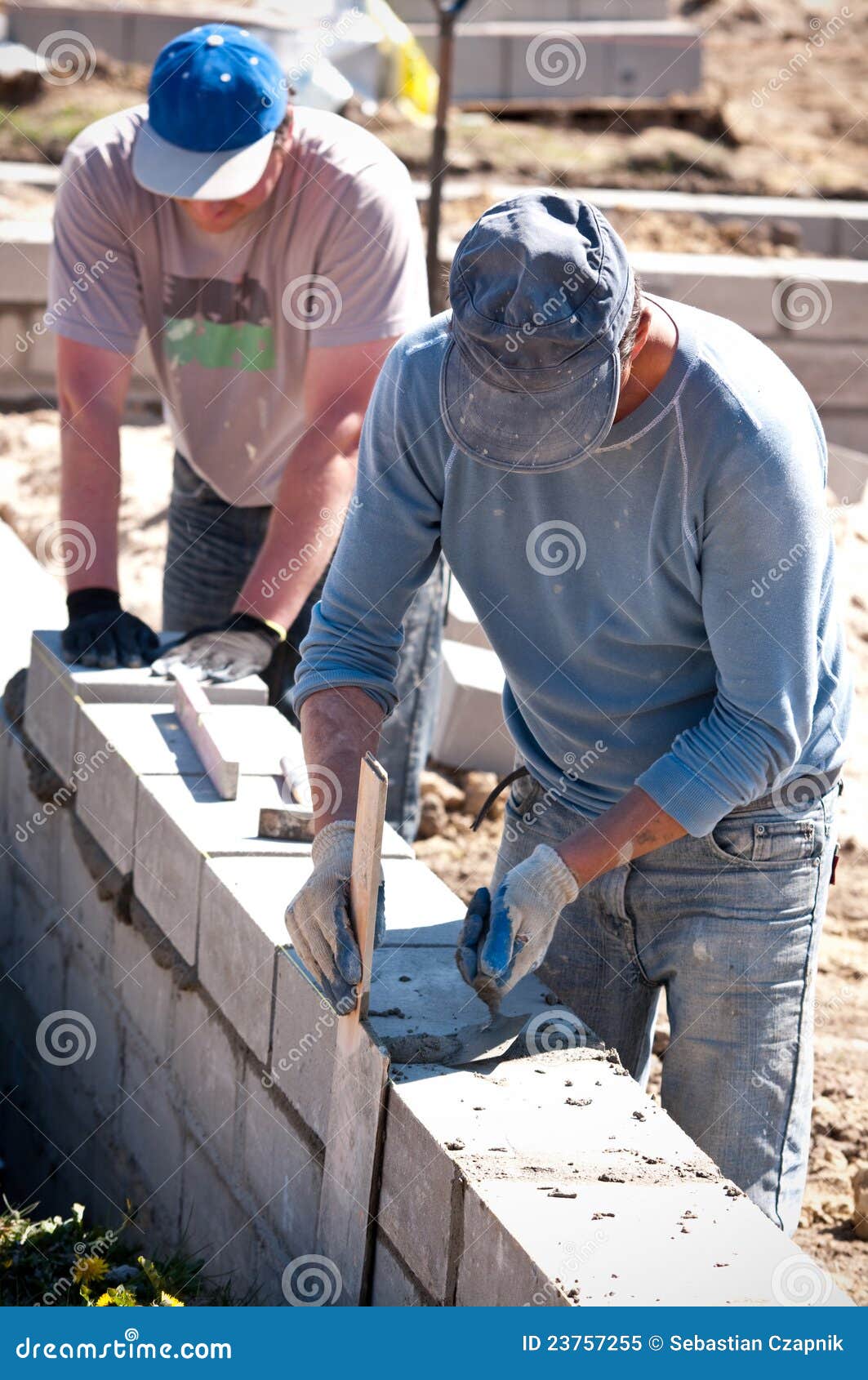 Contractors working stock image. Image of block, vertical - 23757255