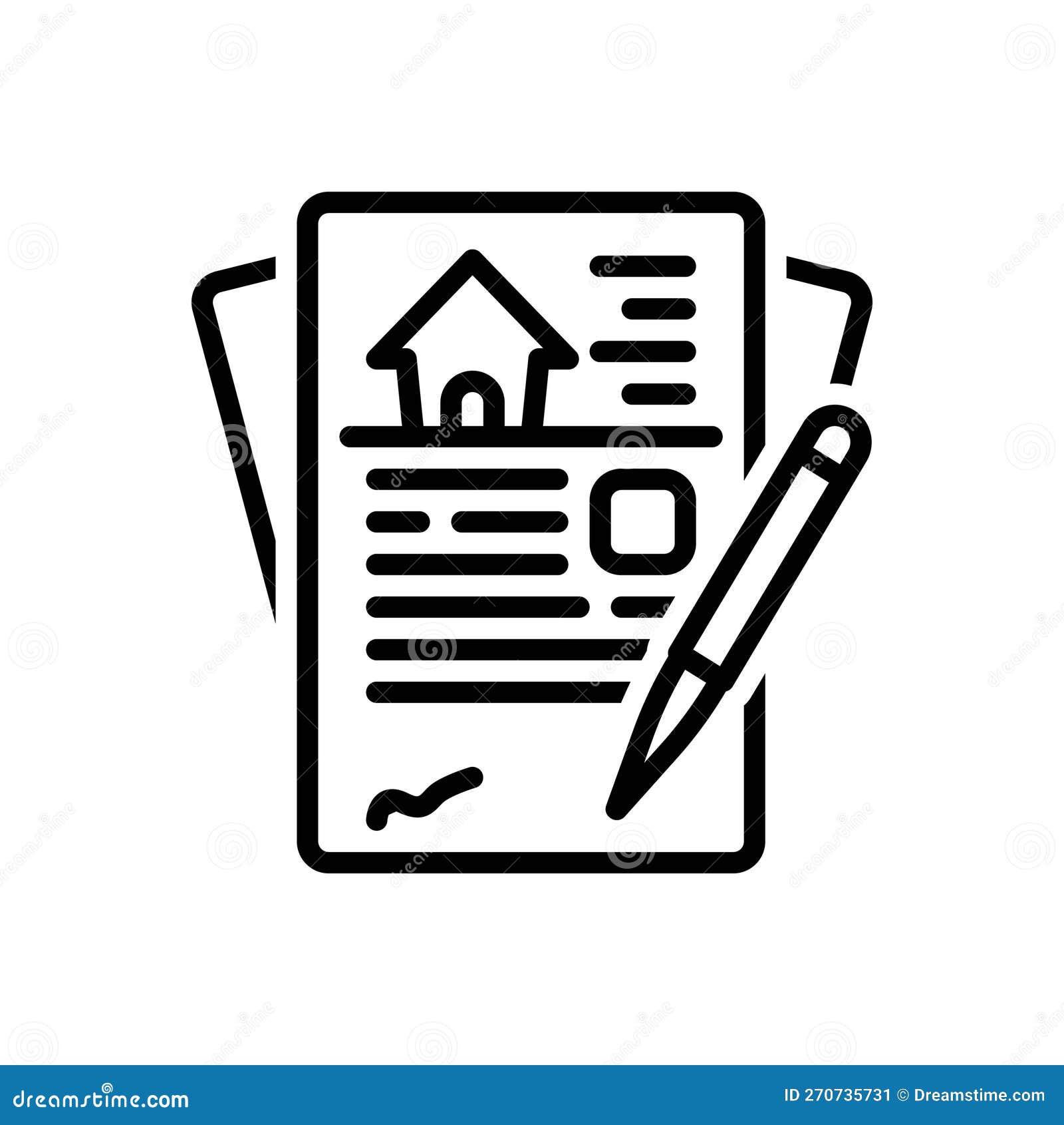 Black Line Icon for Contracts, Deal and Agreement Stock Vector ...