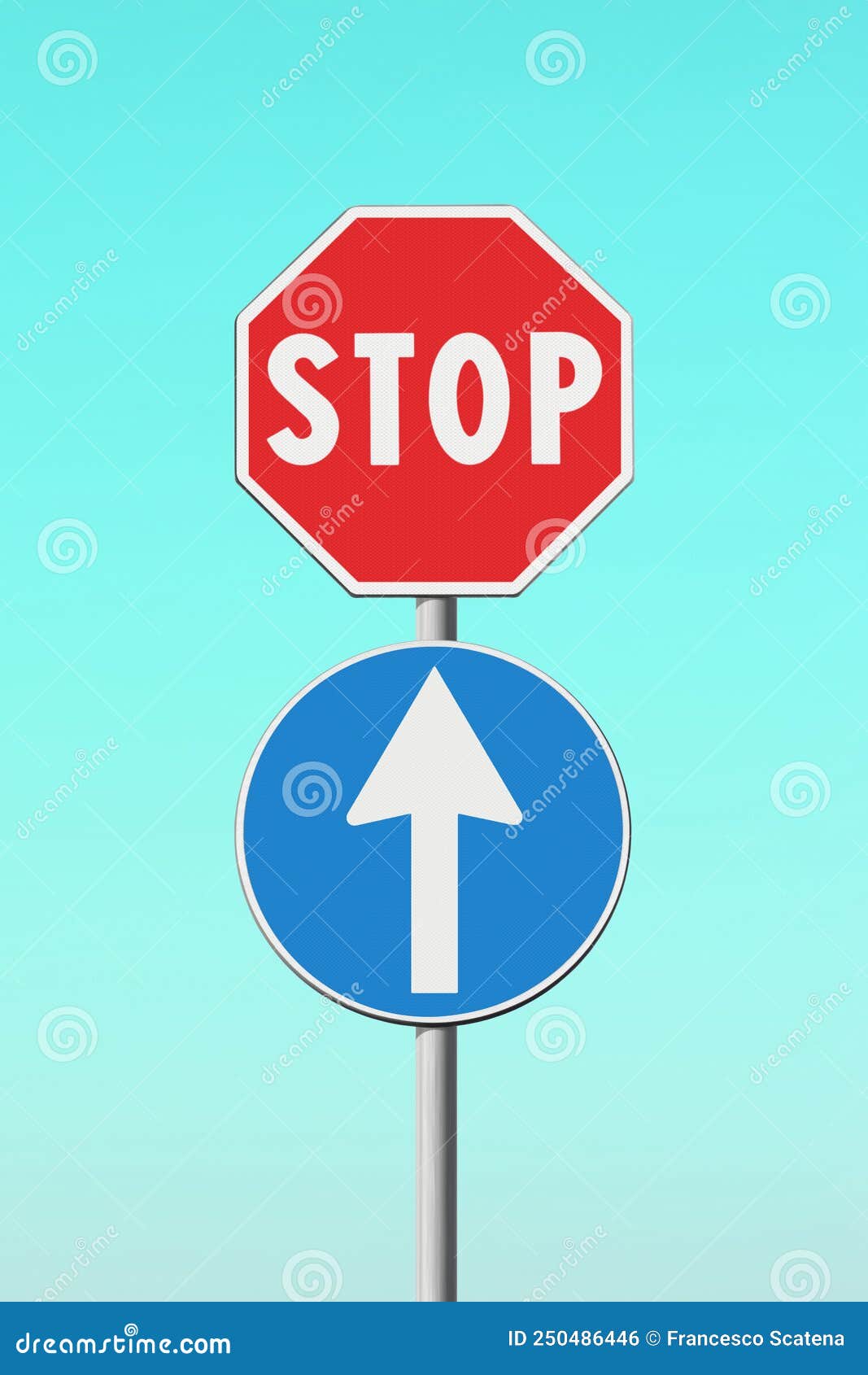 Contradiction Concept with Stop and Arrow Traffic Signs - Concept Image ...