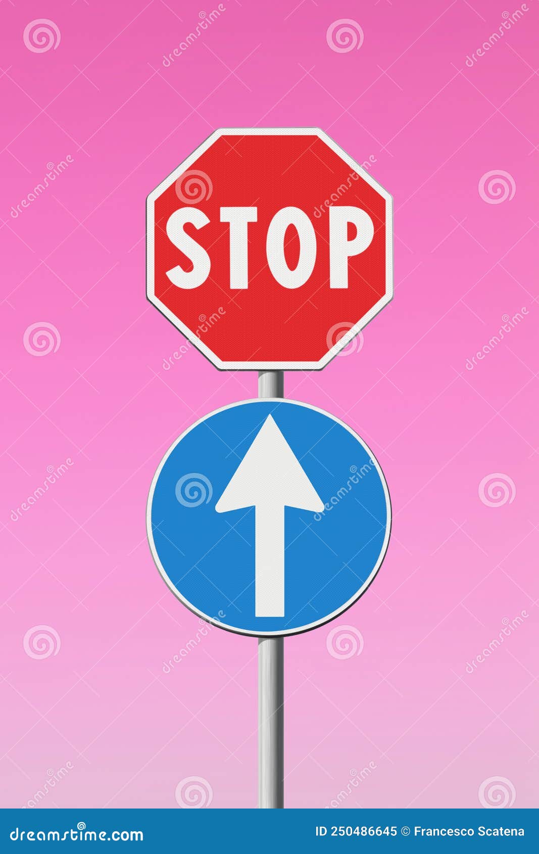 Contradiction Concept with Stop and Arrow Traffic Signs - Concept Image ...