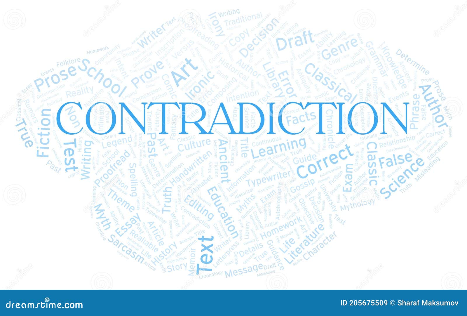 Contradiction Typography Word Cloud Create with the Text only Stock ...