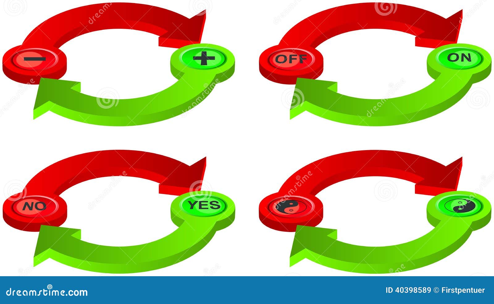 Contradictory Spatial Arrows with Symbols Stock Illustration ...