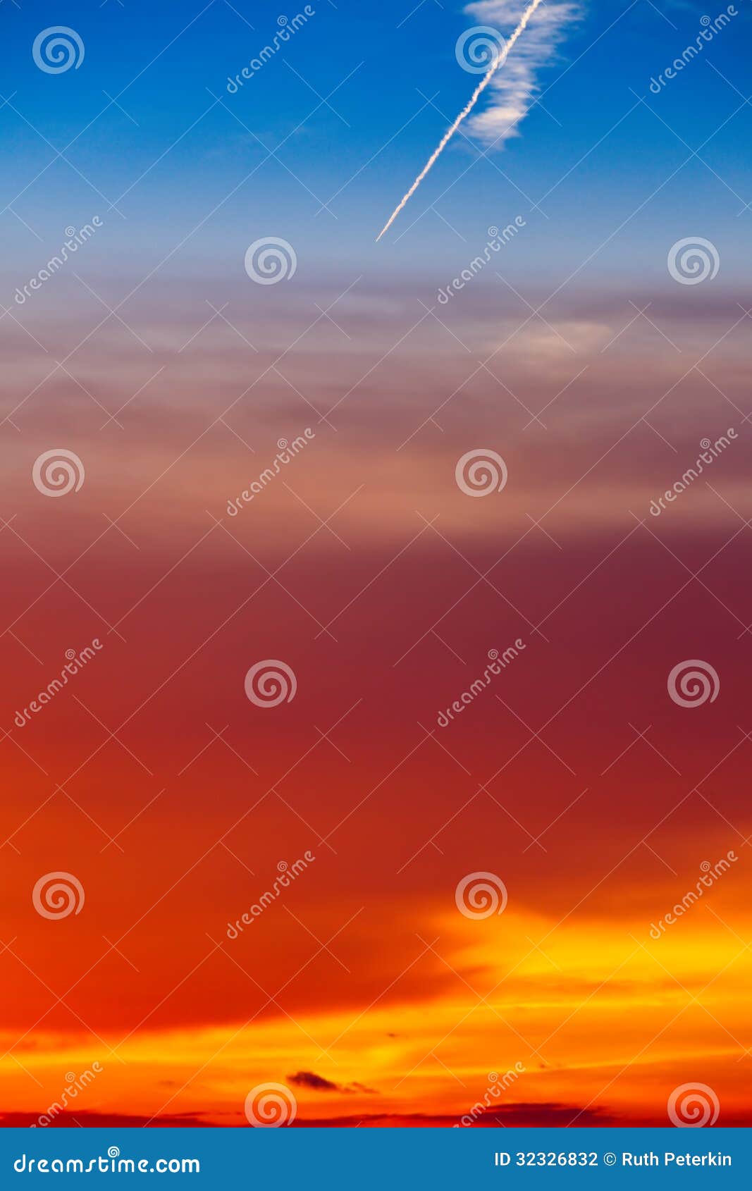 Contrail stock photo. Image of cloudy, color, landscape - 32326832