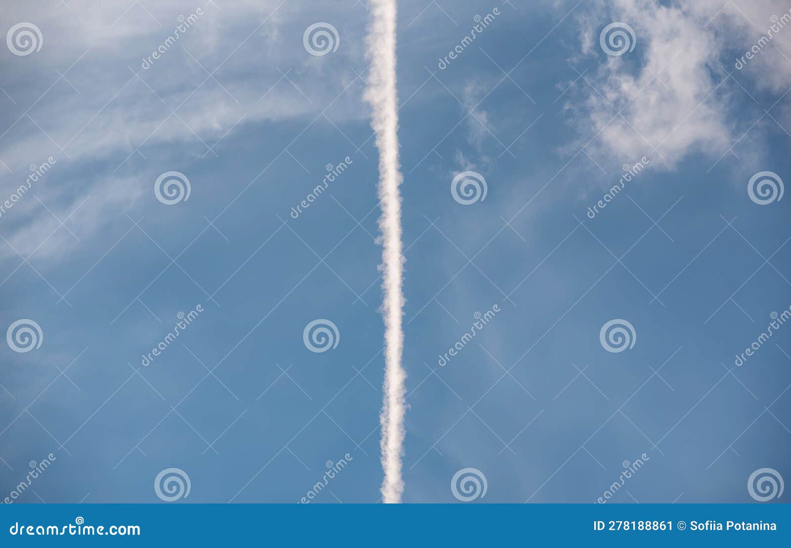 Contrail of a Rocket Launch in the Blue Sky in Ukraine Stock Image ...