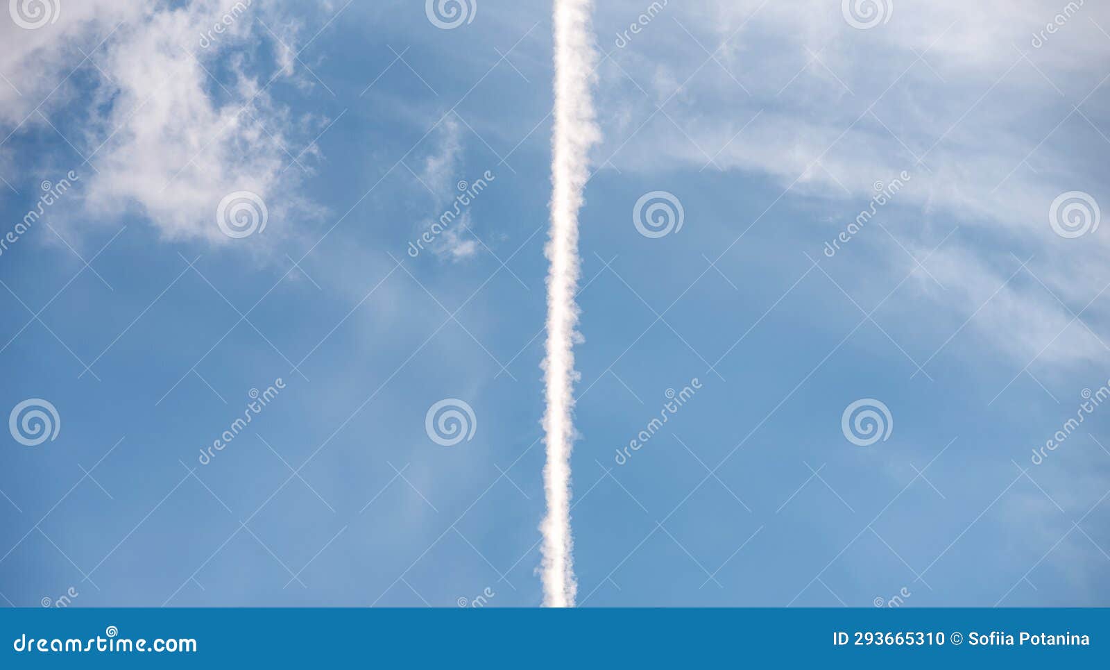 Contrail of a Rocket Launch in the Blue Sky in Ukraine Stock Photo ...