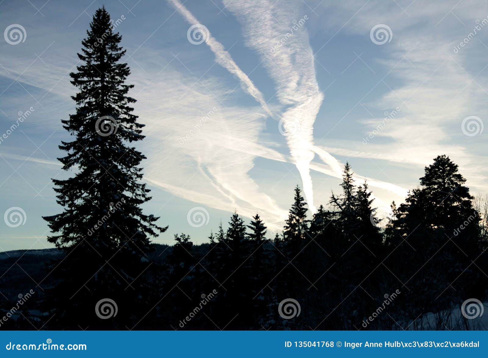Contrail tracks in the sky stock photo. Image of blue - 135041768