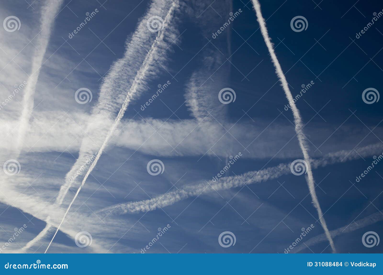 Contrails stock photo. Image of flying, aeroplanes, trails - 31088484