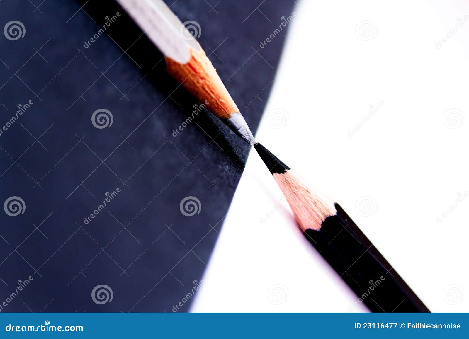 Contrast: Black White Pencils Facing Stock Image - Image of paper ...