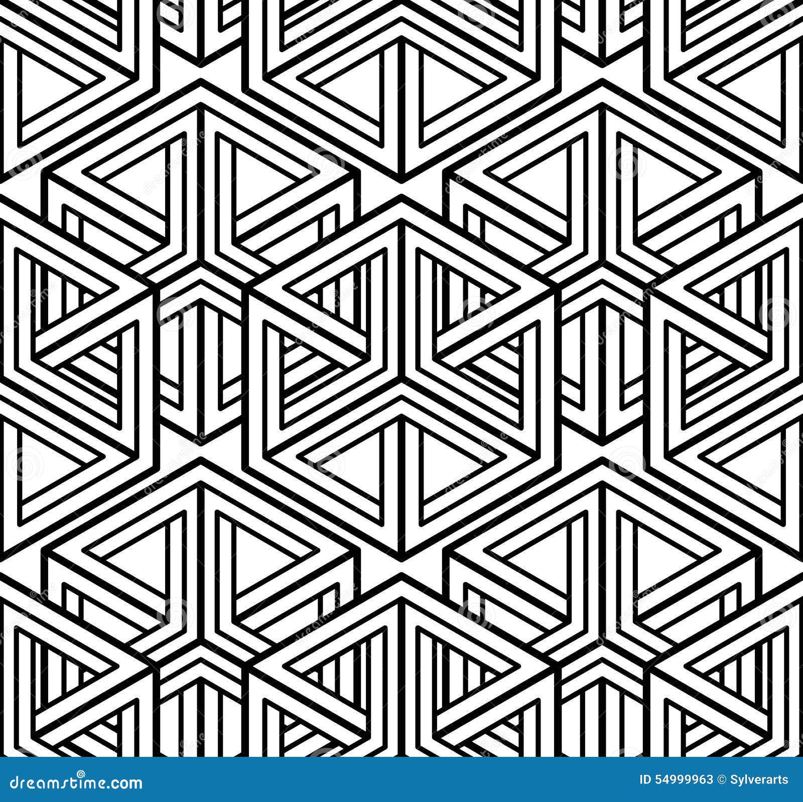 Contrast Black and White Symmetric Seamless Pattern with Interweave ...