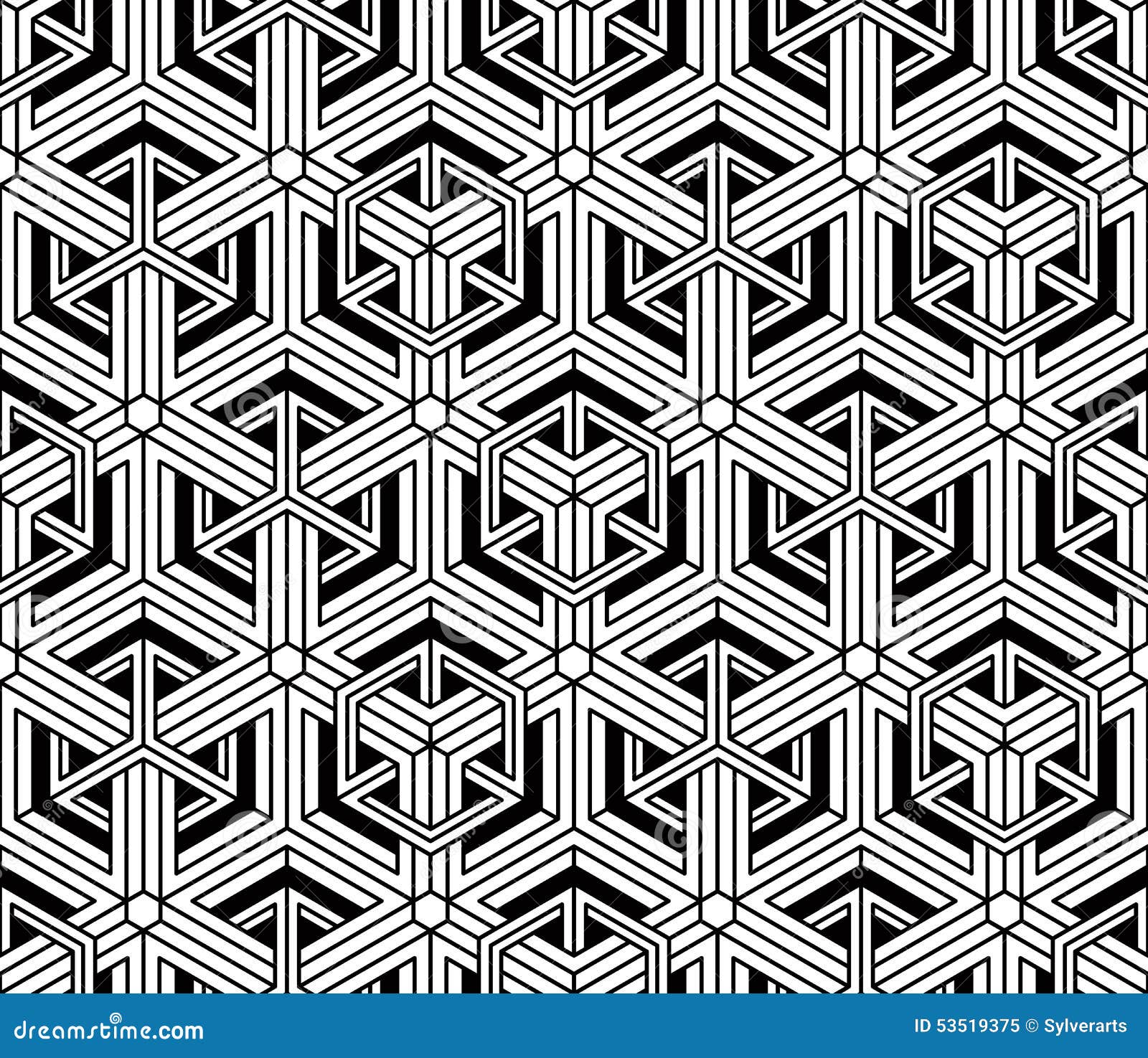Contrast Black and White Symmetric Seamless Pattern Stock Vector ...