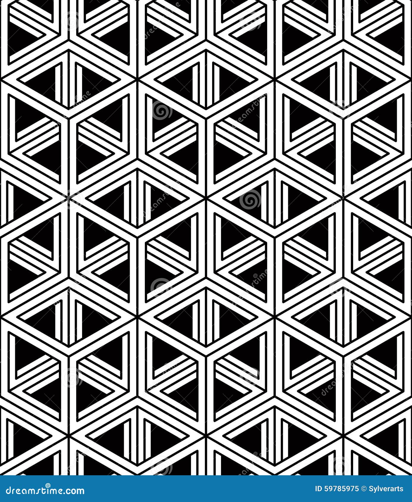 Contrast Black and White Symmetric Seamless Pattern Stock Vector ...