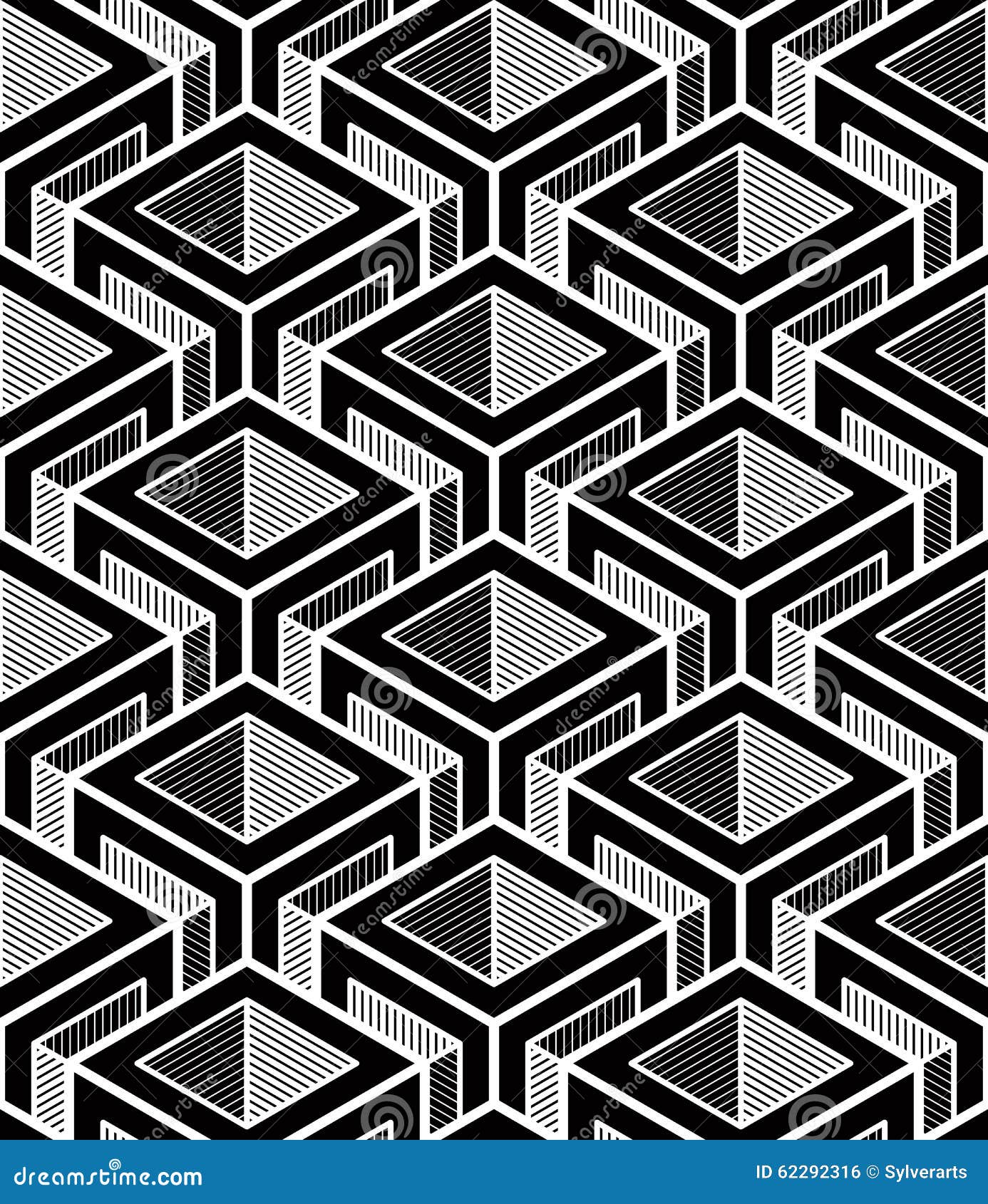 Contrast Black and White Symmetric Seamless Pattern Stock Vector ...