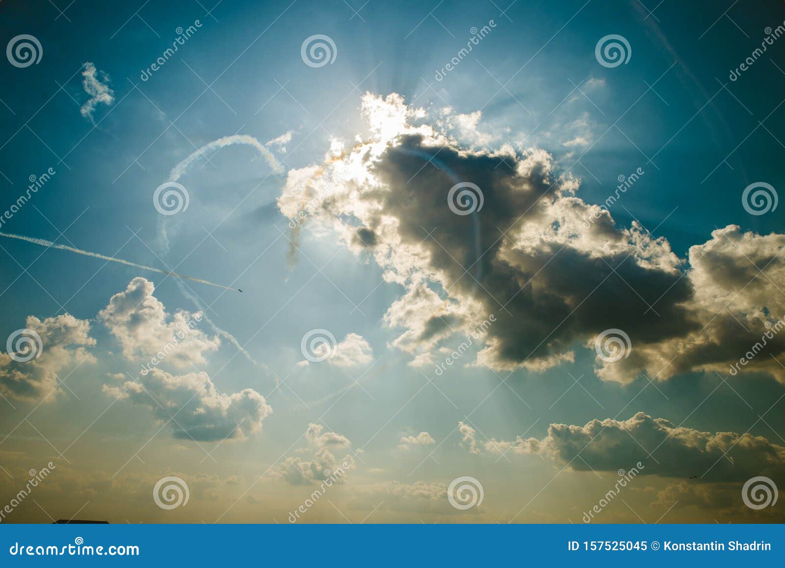 Contrast blue sky with sun stock image. Image of layer - 157525045