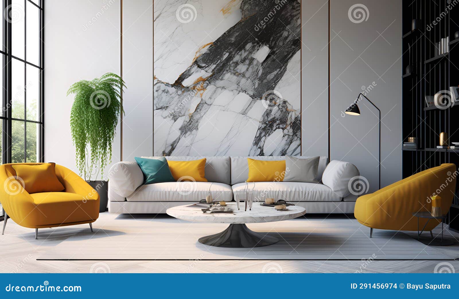 Contrast Bright Color Interior Modern Minimalist, Ai Generative Stock ...
