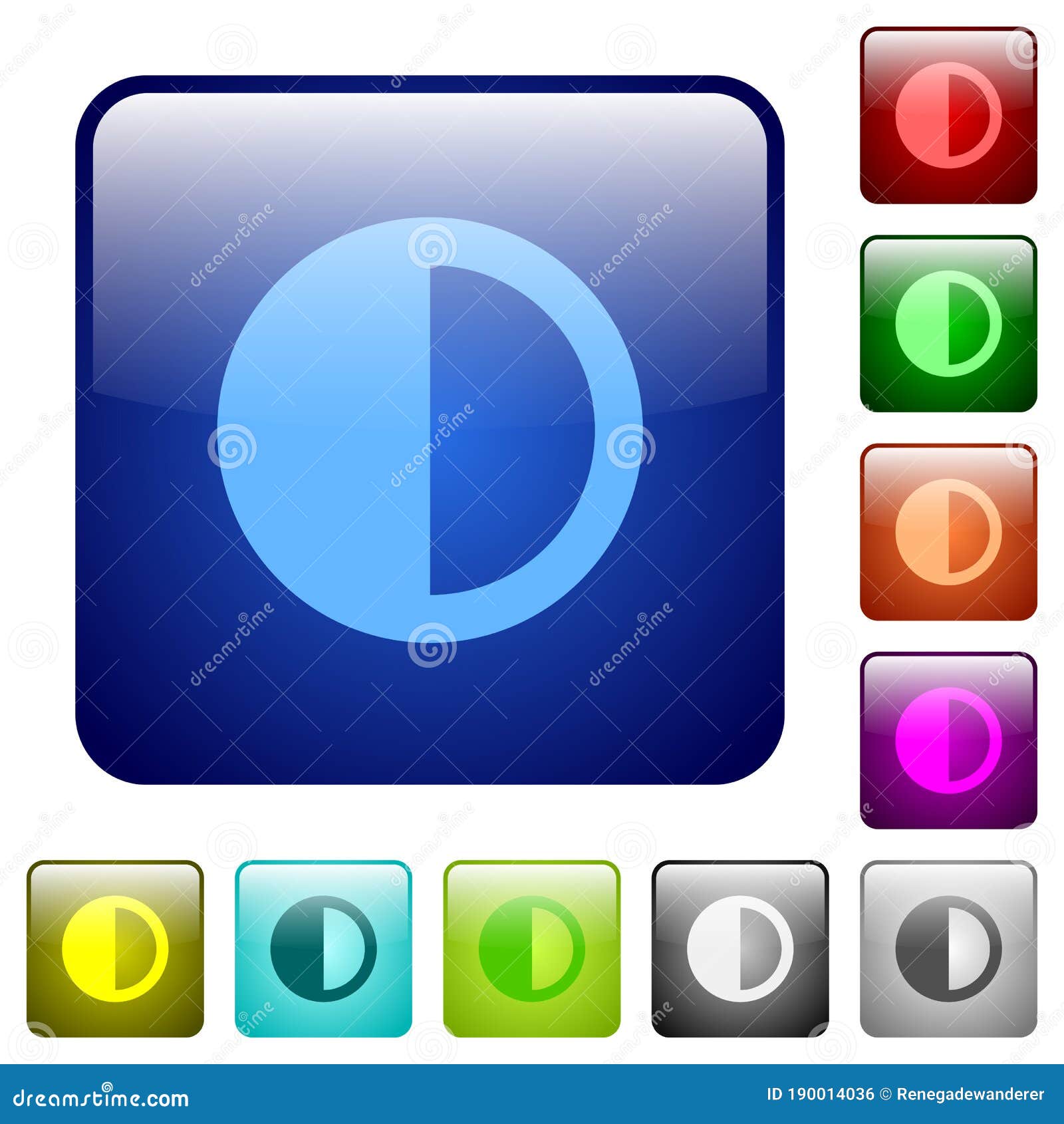 Contrast Control Color Square Buttons Stock Vector - Illustration of ...