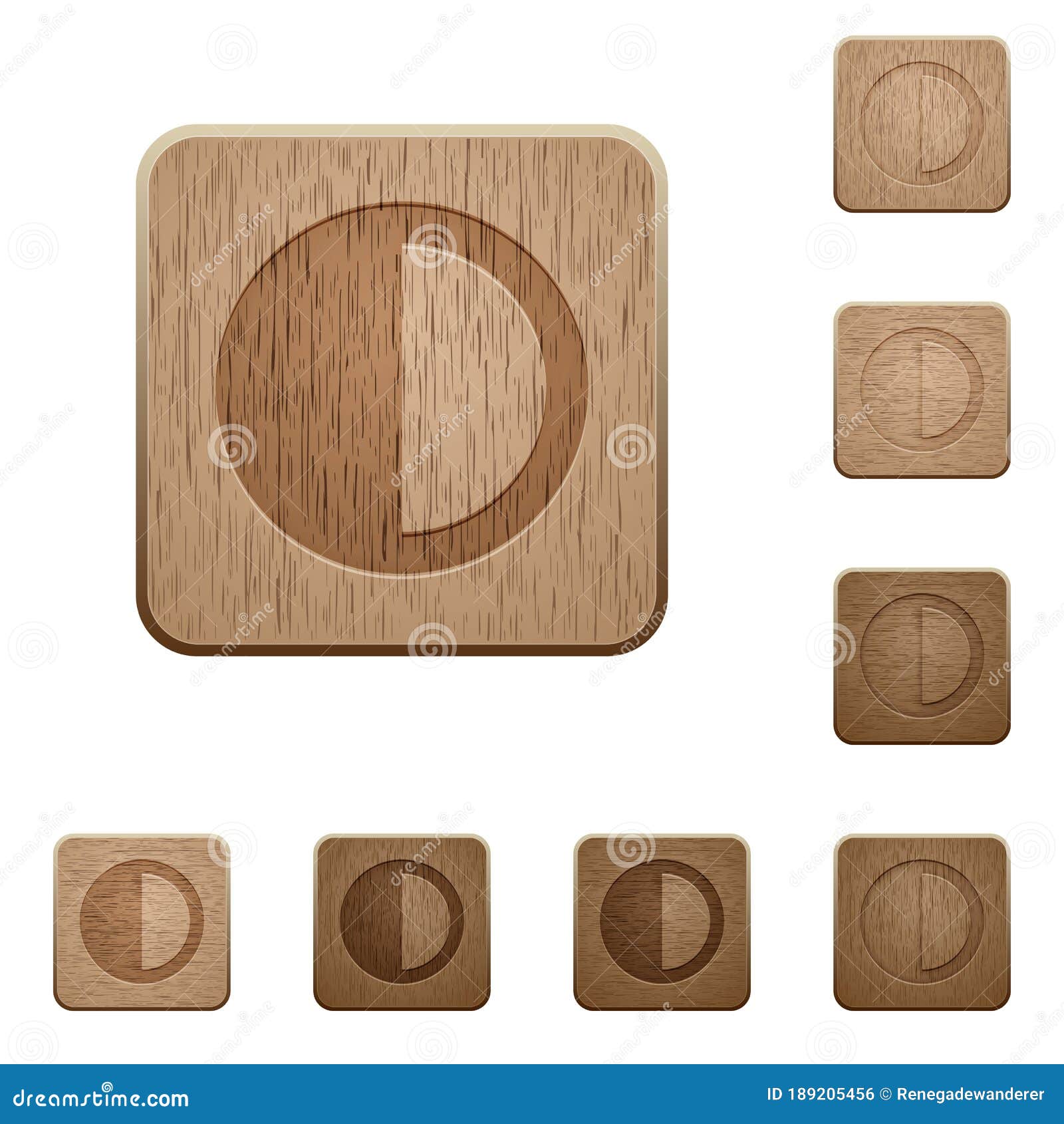 Contrast Control Wooden Buttons Stock Vector - Illustration of engraved ...