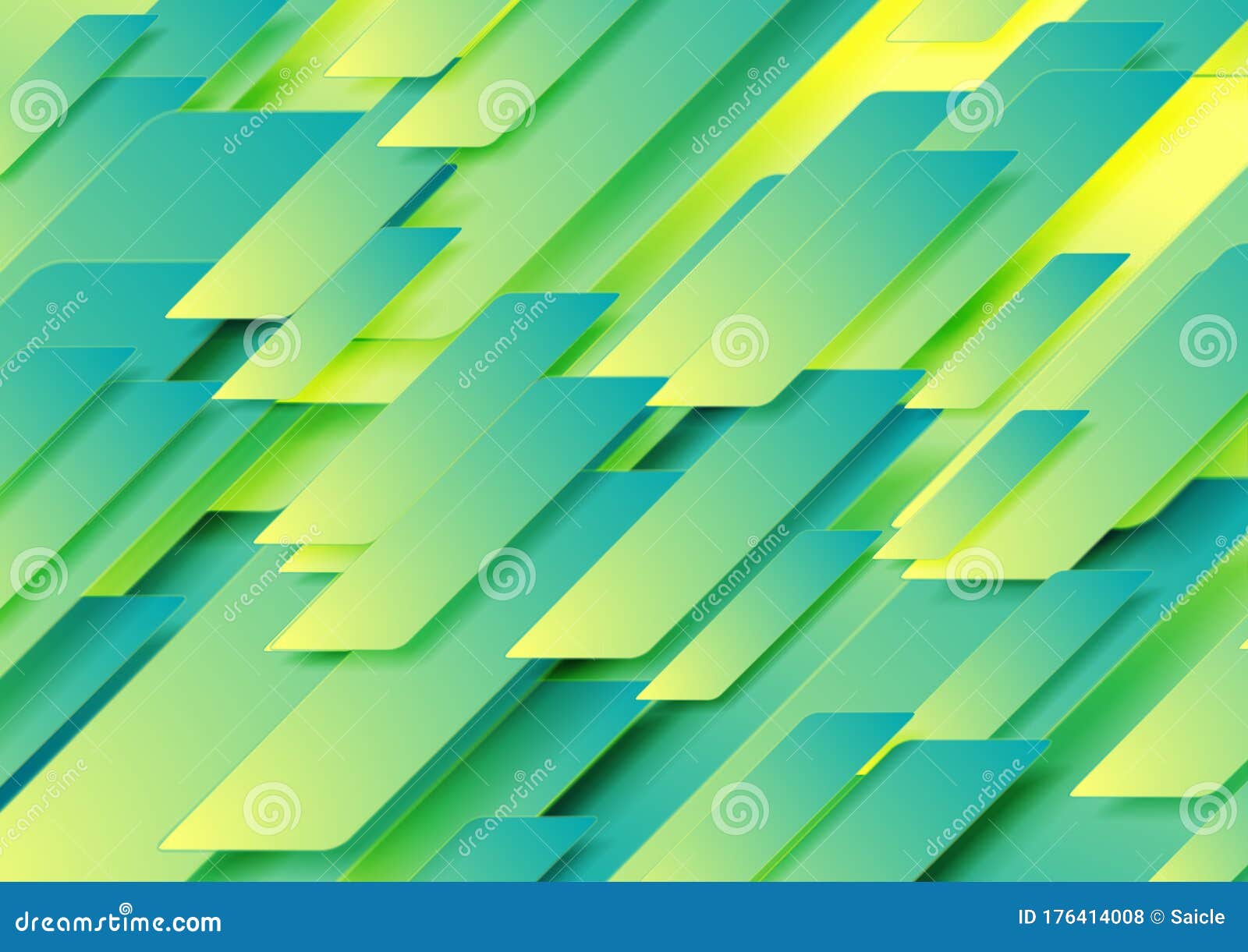 Contrast Cyan Yellow Abstract Tech Geometric Background Stock Vector ...
