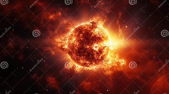 Contrast exploding sun stock illustration. Illustration of space ...