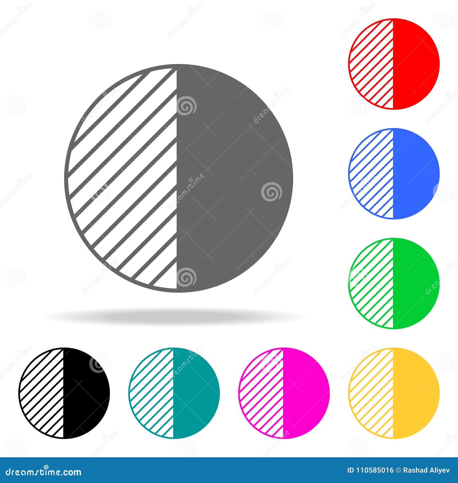 Contrast Icon. Elements in Multi Colored Icons for Mobile Concept and ...